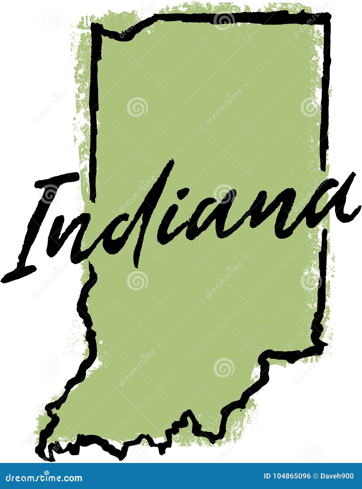 Indiana State Outline With Yellow Stick Figure Royalty-Free Stock Photo ...