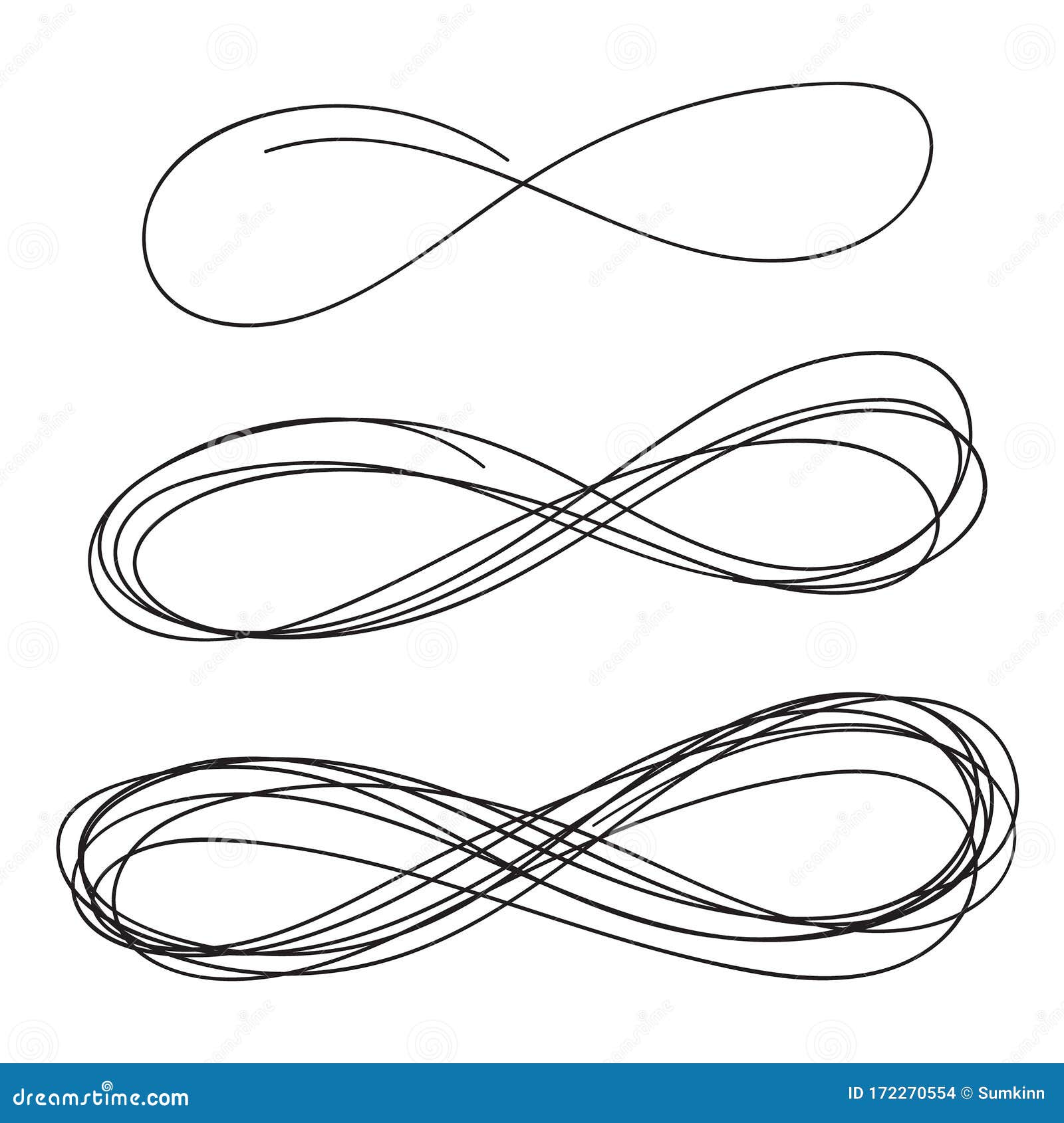 Hand drawn infinity sign stock vector. Illustration of doodle - 172270554