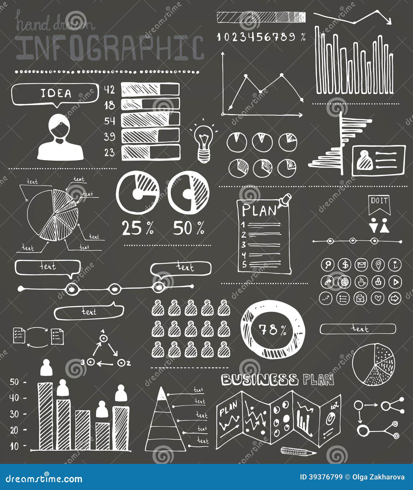 Hand Drawn Infographic Elements Cartoon Vector | CartoonDealer.com ...