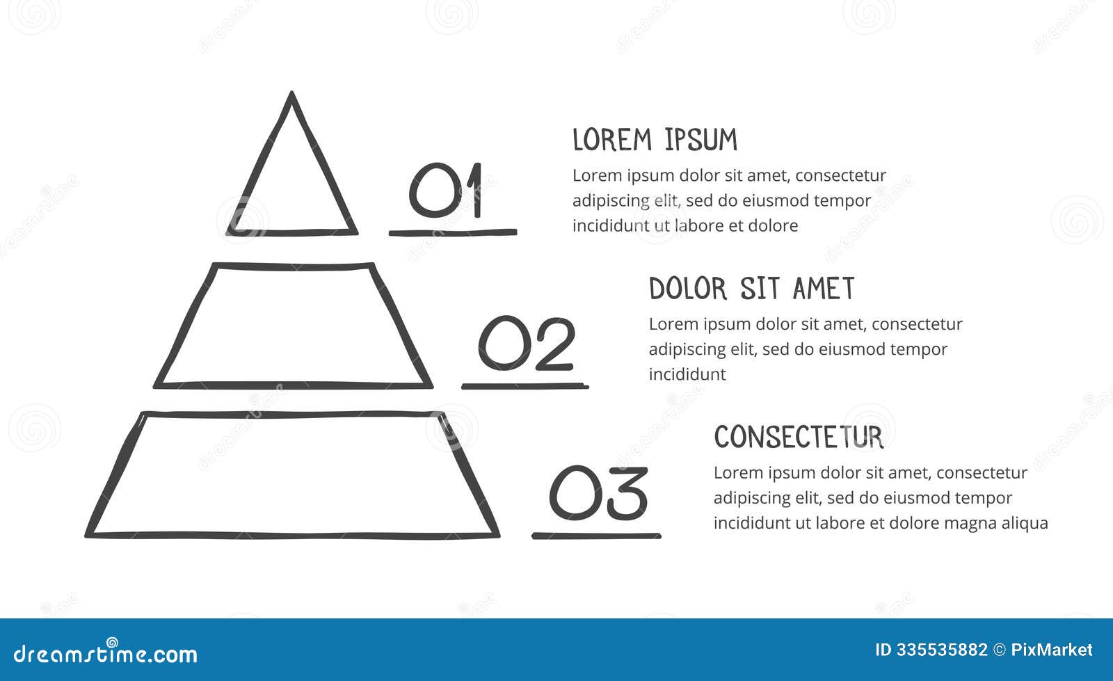 Doodle Pyramid Infographic Template Stock Illustration - Illustration ...