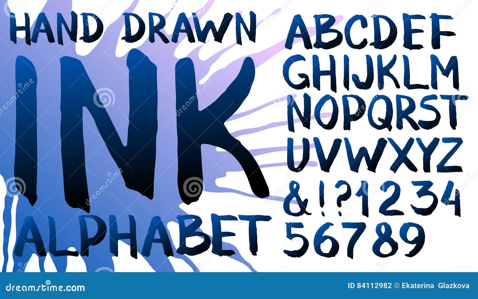 Hand drawn ink alphabet stock vector. Illustration of decorative - 84112982