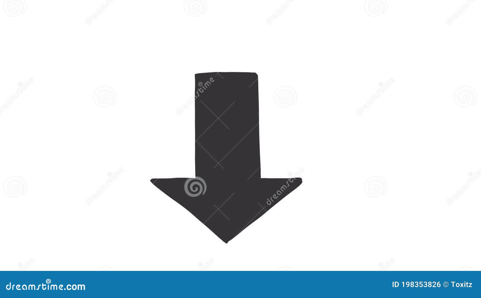 Hand Drawn Ink Arrow Points Down, Animation with Alpha Channel, Motion ...