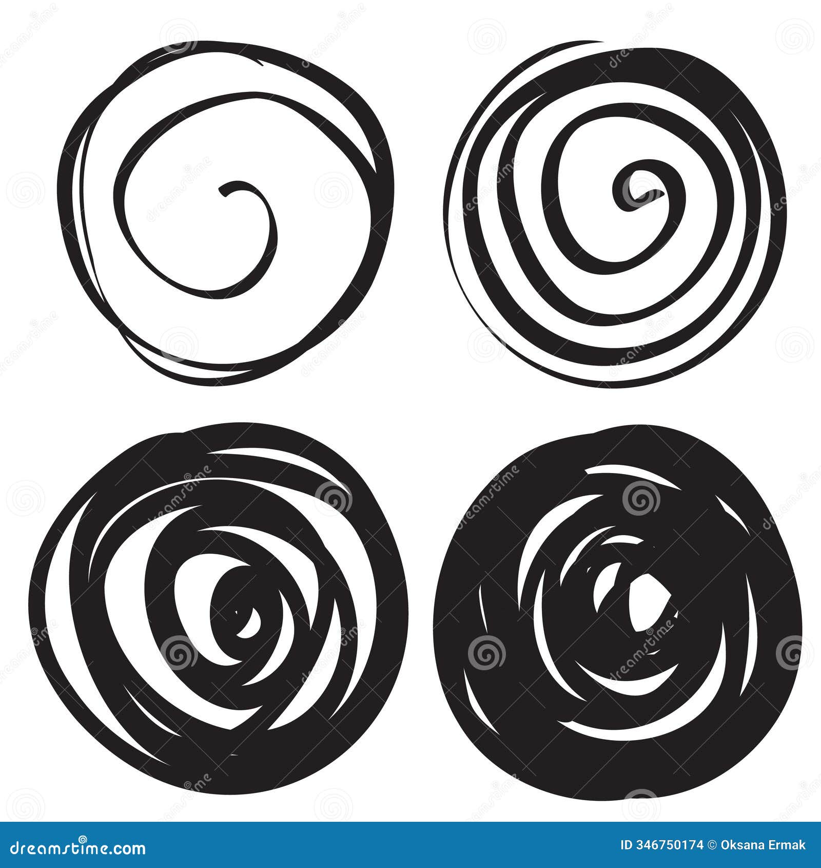 Hand Drawn Ink Line Circles, Scribble Circle, Circular Doodle Sketch ...