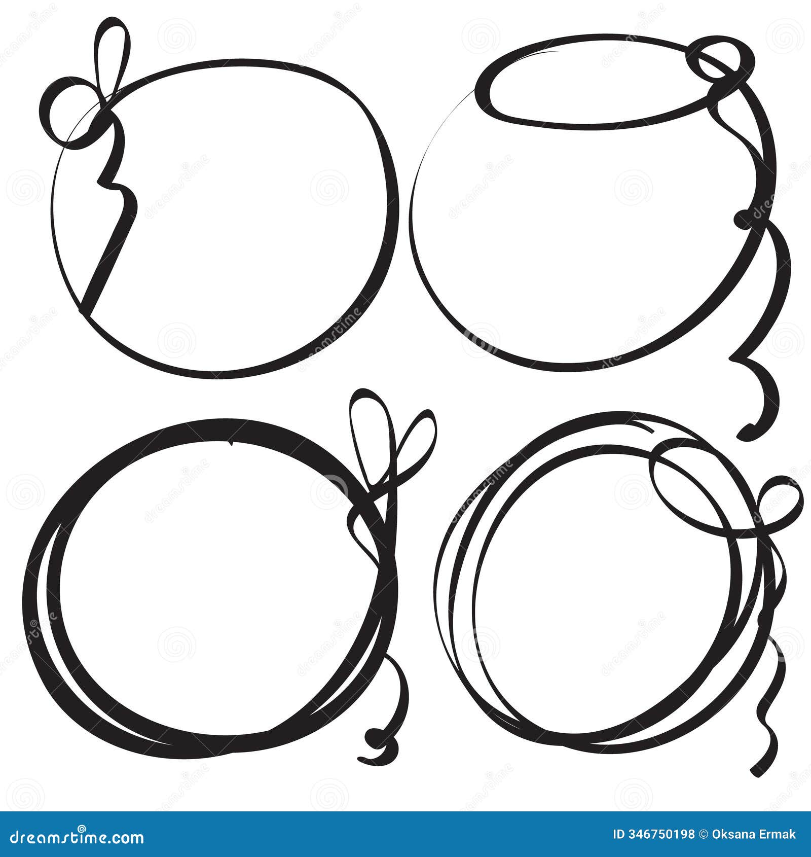 Hand Drawn Ink Line Circles, Scribble Circle, Circular Doodle Sketch ...