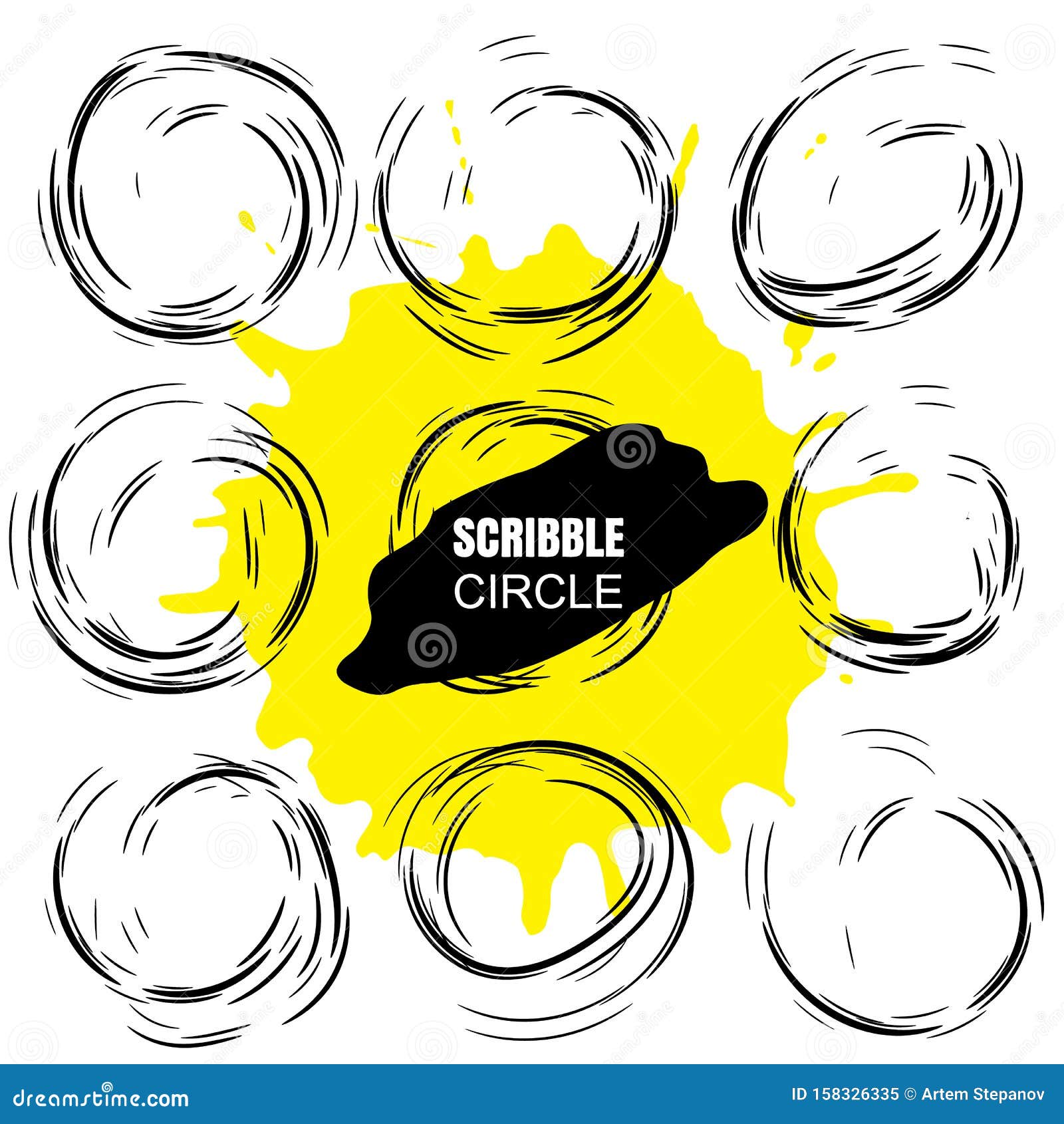 Hand Drawn Circle or Scribble Circles Collection Stock Vector ...