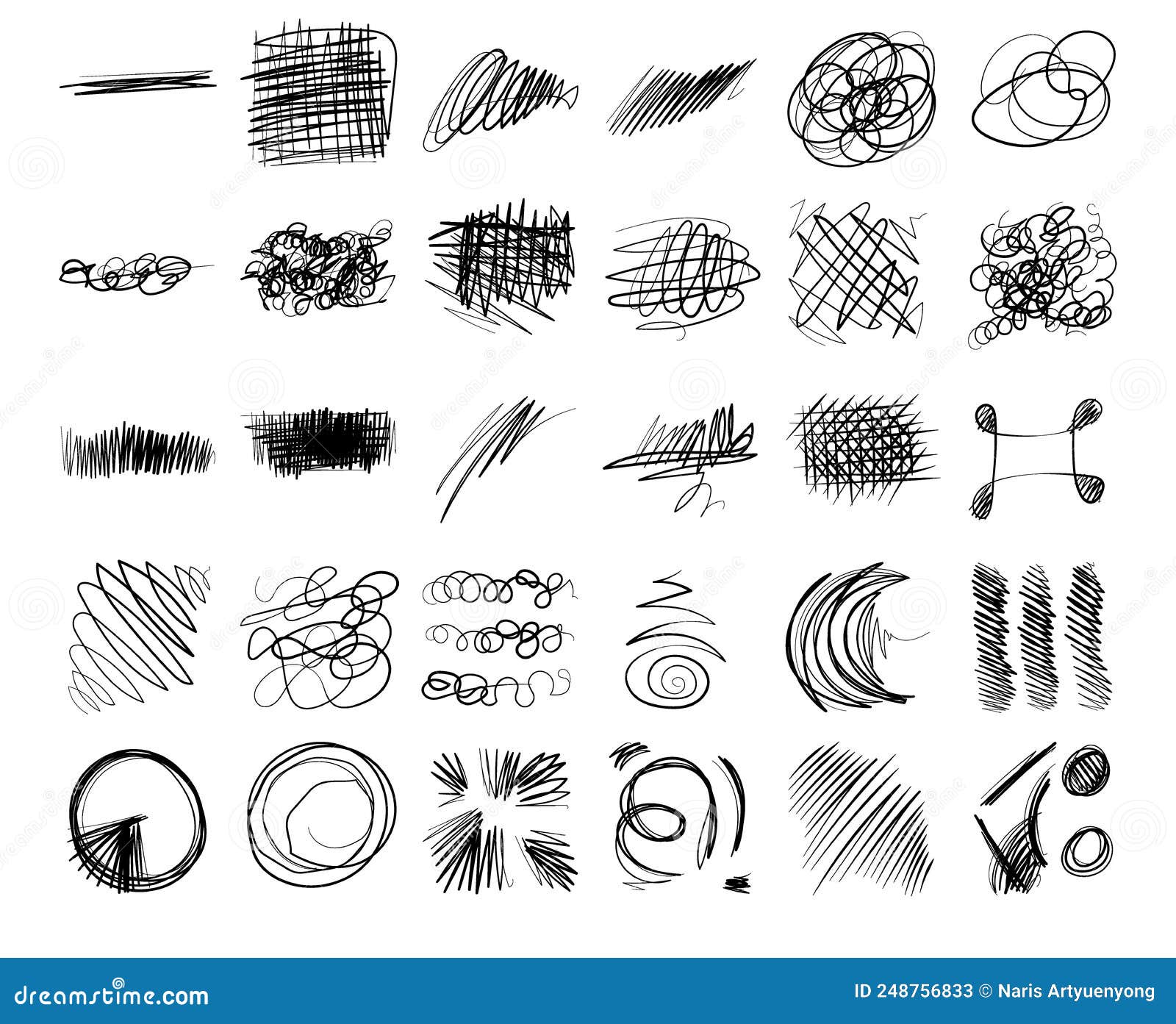 Hand Drawn Ink Pen Scribbles Stock Vector - Illustration of arrow ...