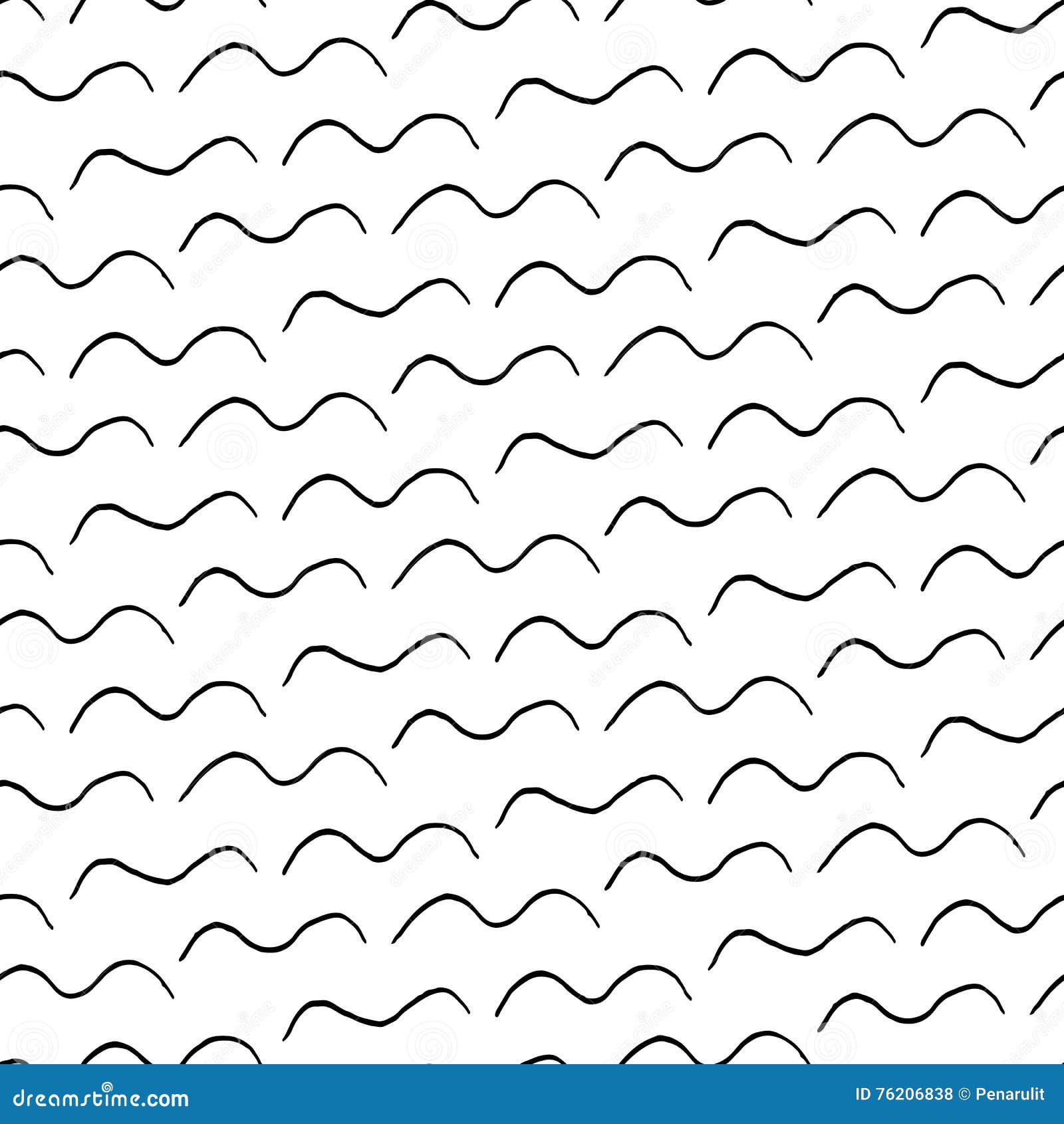 Hand Drawn Ink Waves Seamless Pattern Stock Vector - Illustration of ...