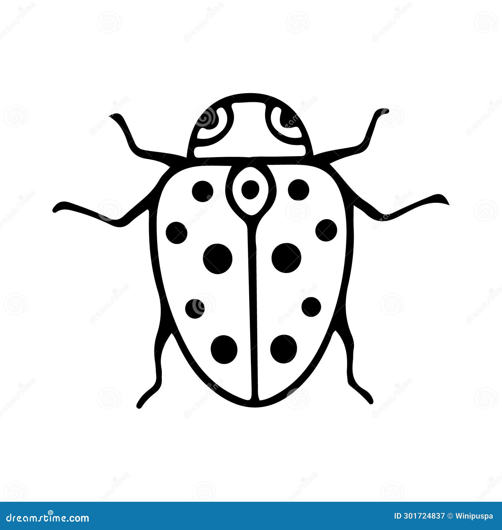 Hand-Drawn Insect Doodle Illustration for Coloring Book Stock ...