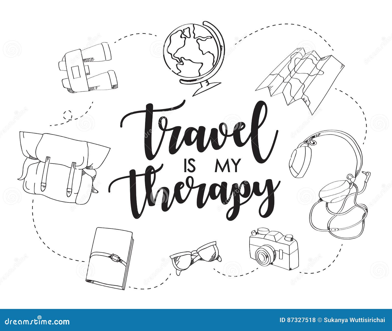 Hand Drawn Inspirational Quotes Typography Stock Vector - Illustration ...