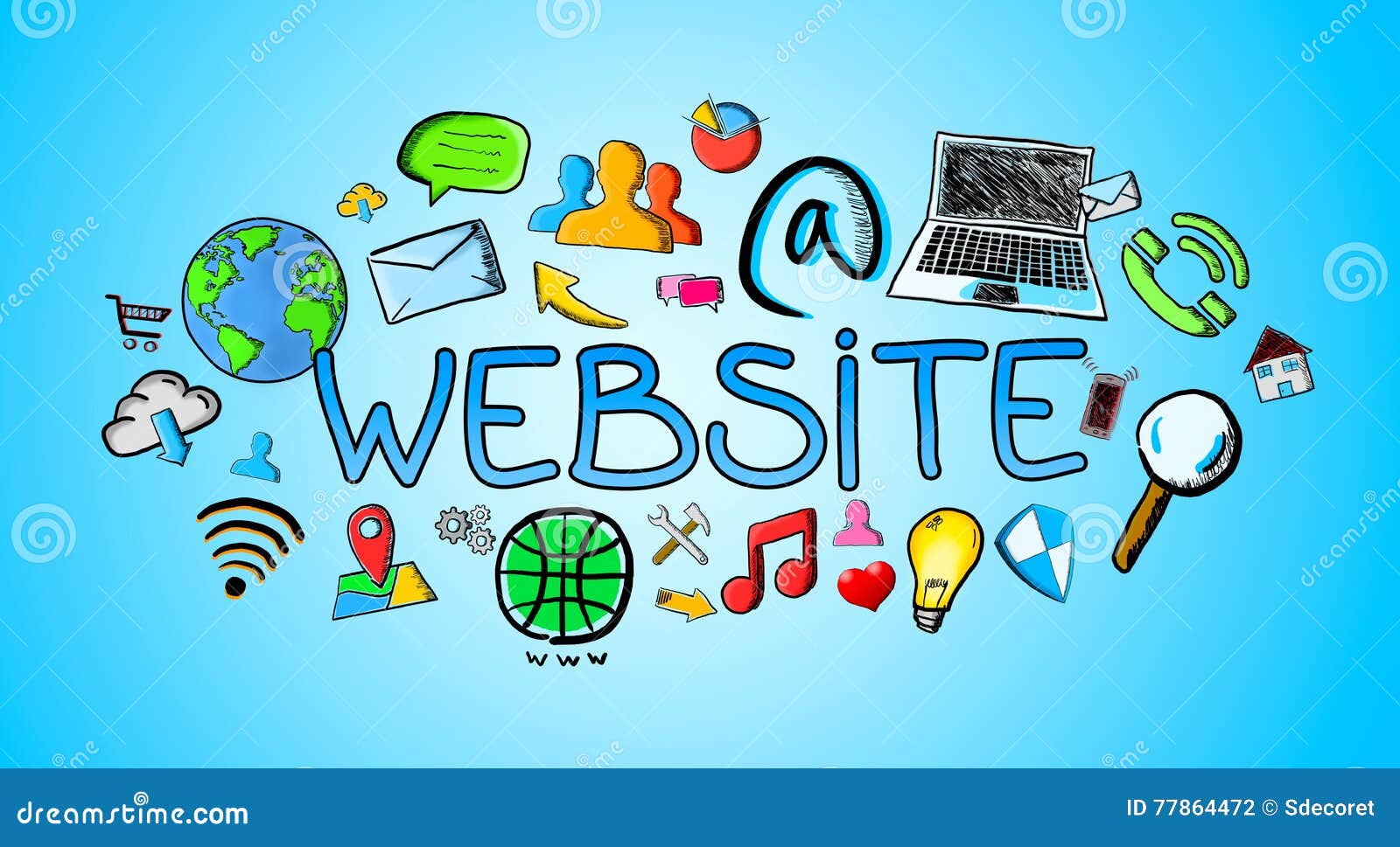 Hand Drawn Internet Illustration Stock Illustration - Illustration of ...