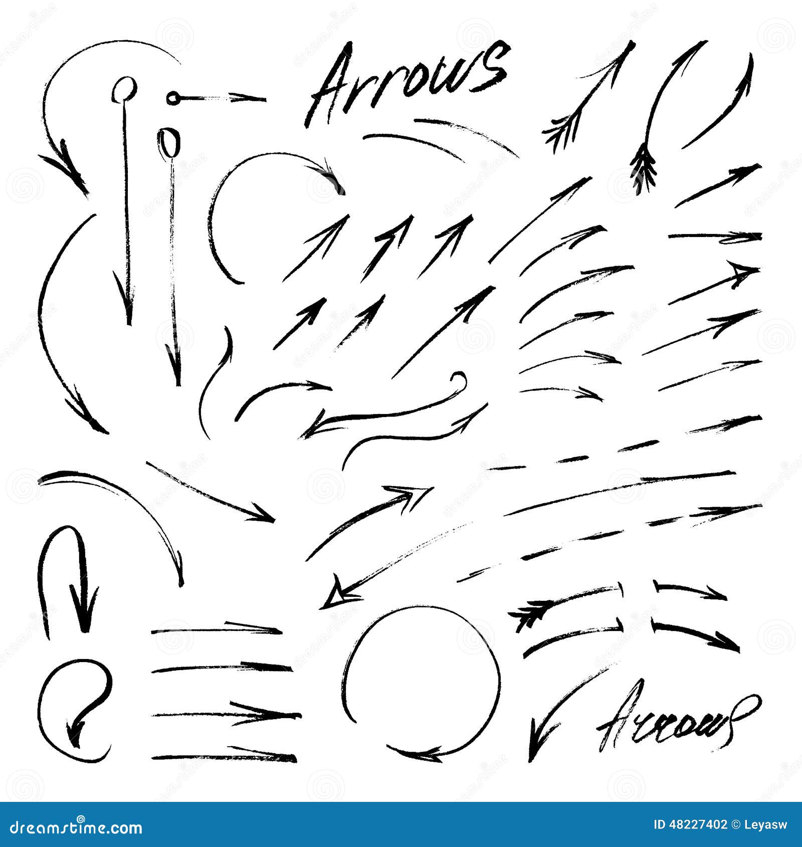 Hand-drawn Isolated Sketchy Arrows Set Stock Vector - Illustration of ...