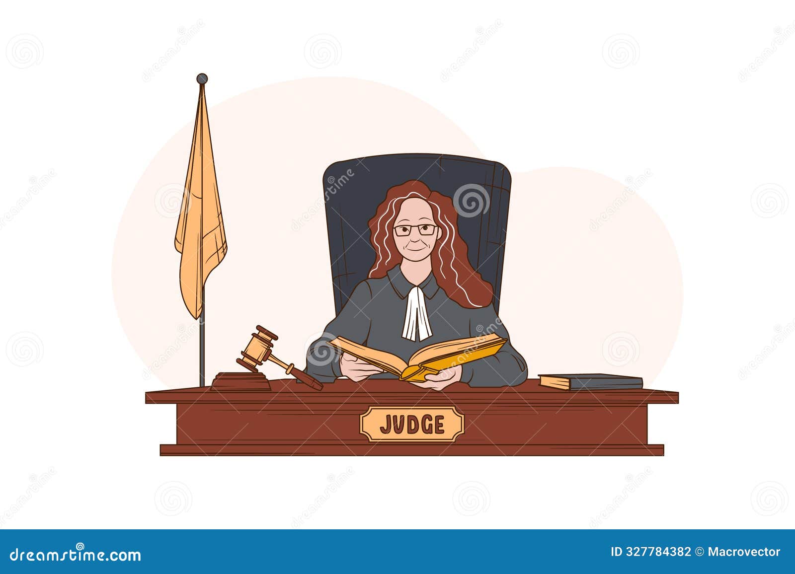 Hand Drawn Judge Composition Background Stock Illustration ...