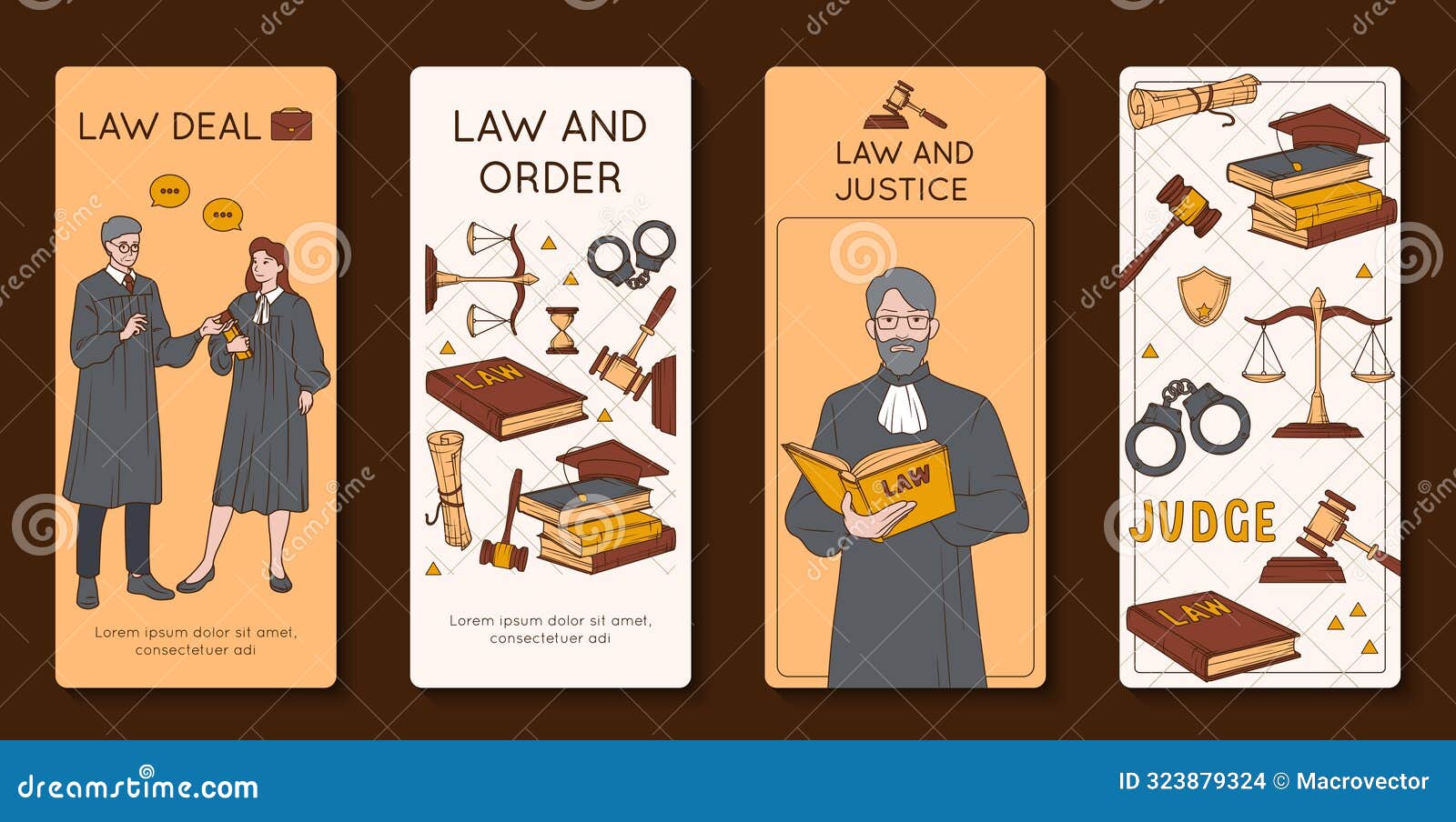 Hand Drawn Judge Vertical Banner Templates Stock Illustration ...
