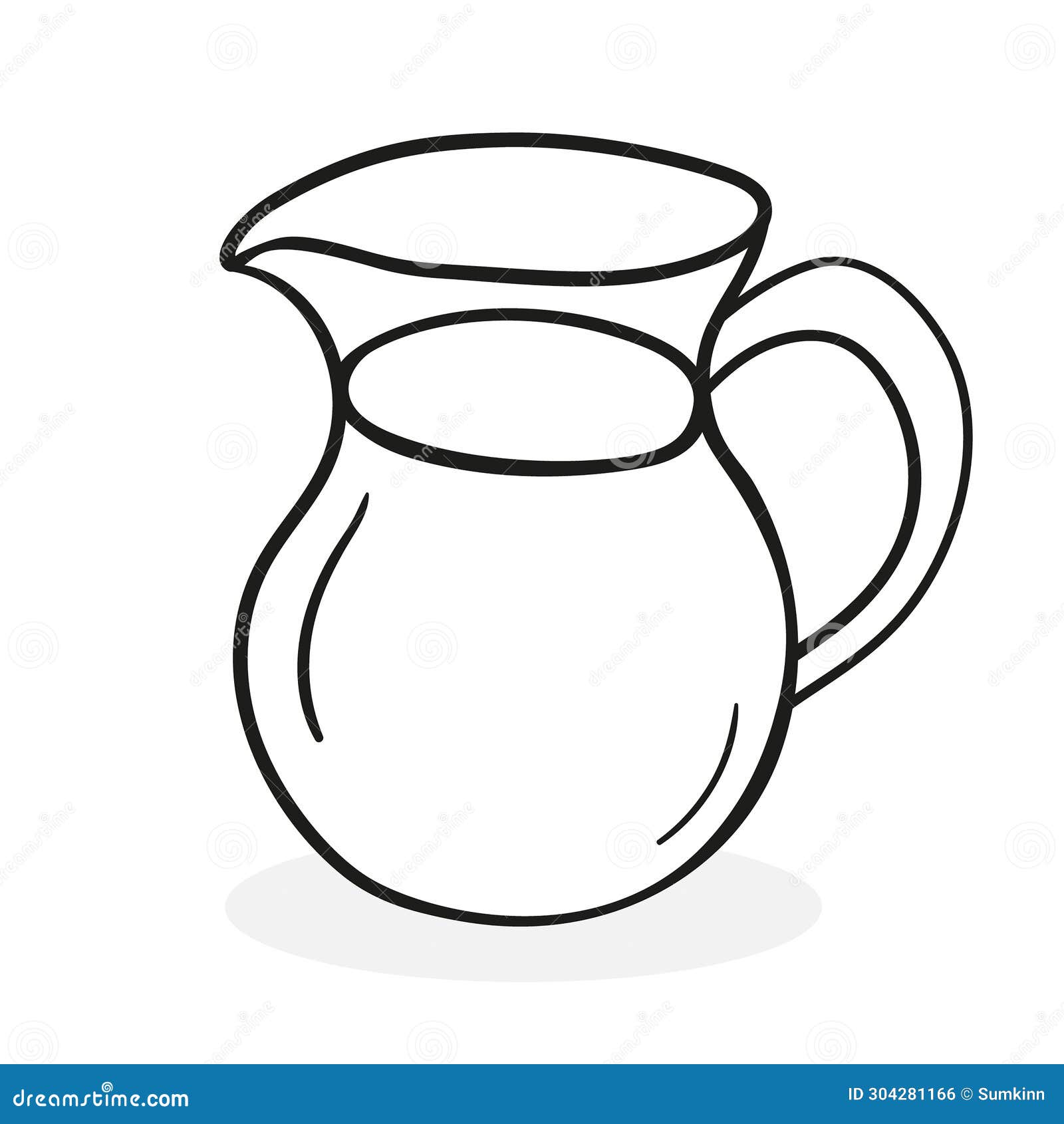 Hand drawn jug of milk. stock illustration. Illustration of black ...
