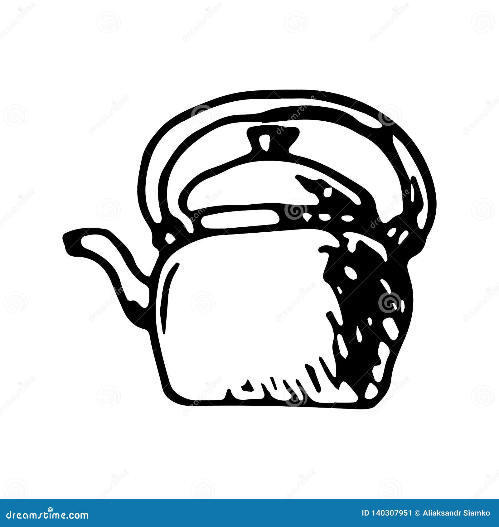 Hand Drawn Kettle Doodle. Sketch Style Icon. Decoration Element ...