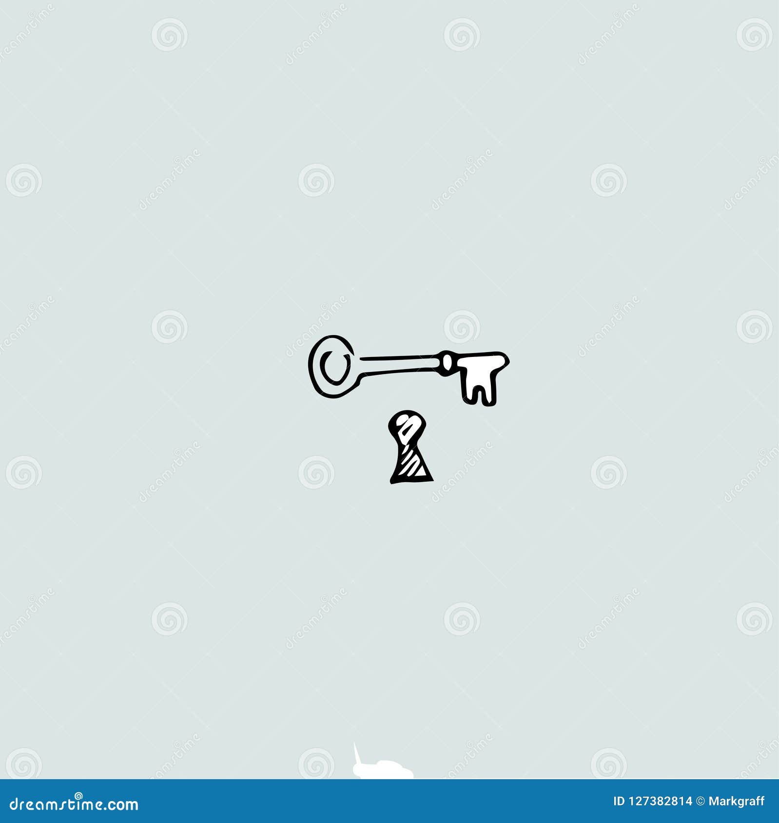 Hand Drawn Key and Keyhole. Vector Template, Stock Vector ...