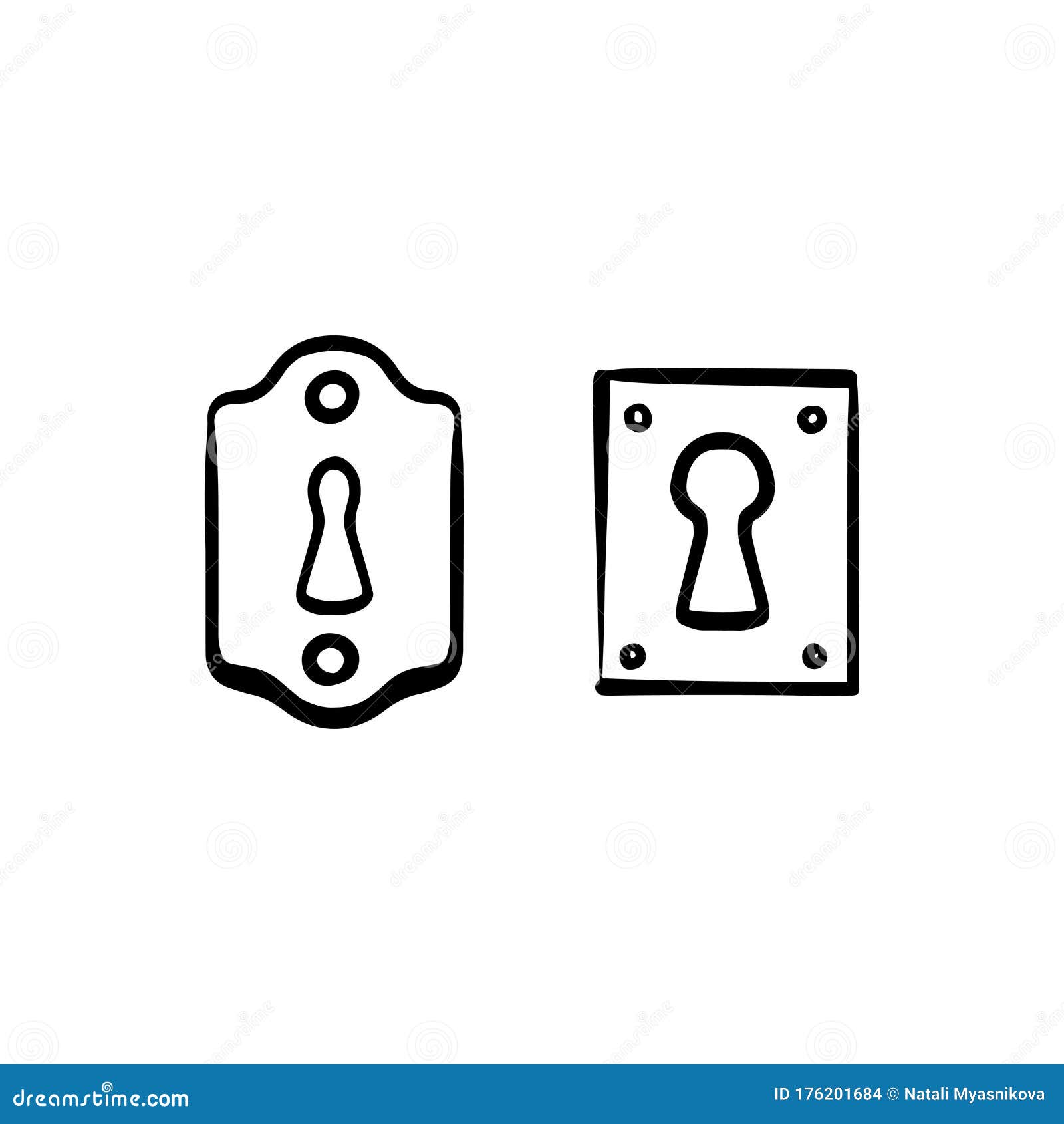 Hand Drawn Keyhole Icon Illustration Doodle Style Isolated on White ...