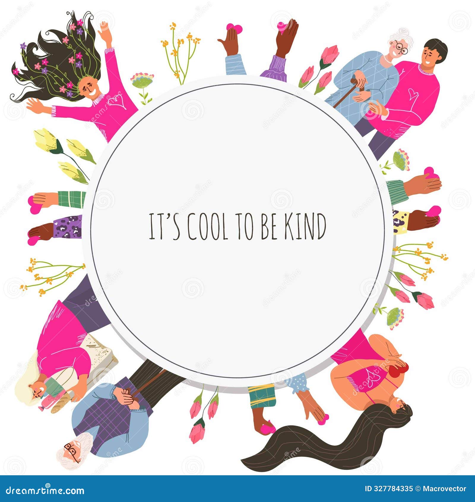 Hand Drawn Kindness Concept Flat Cartoon Frame Royalty-Free Stock Photo ...