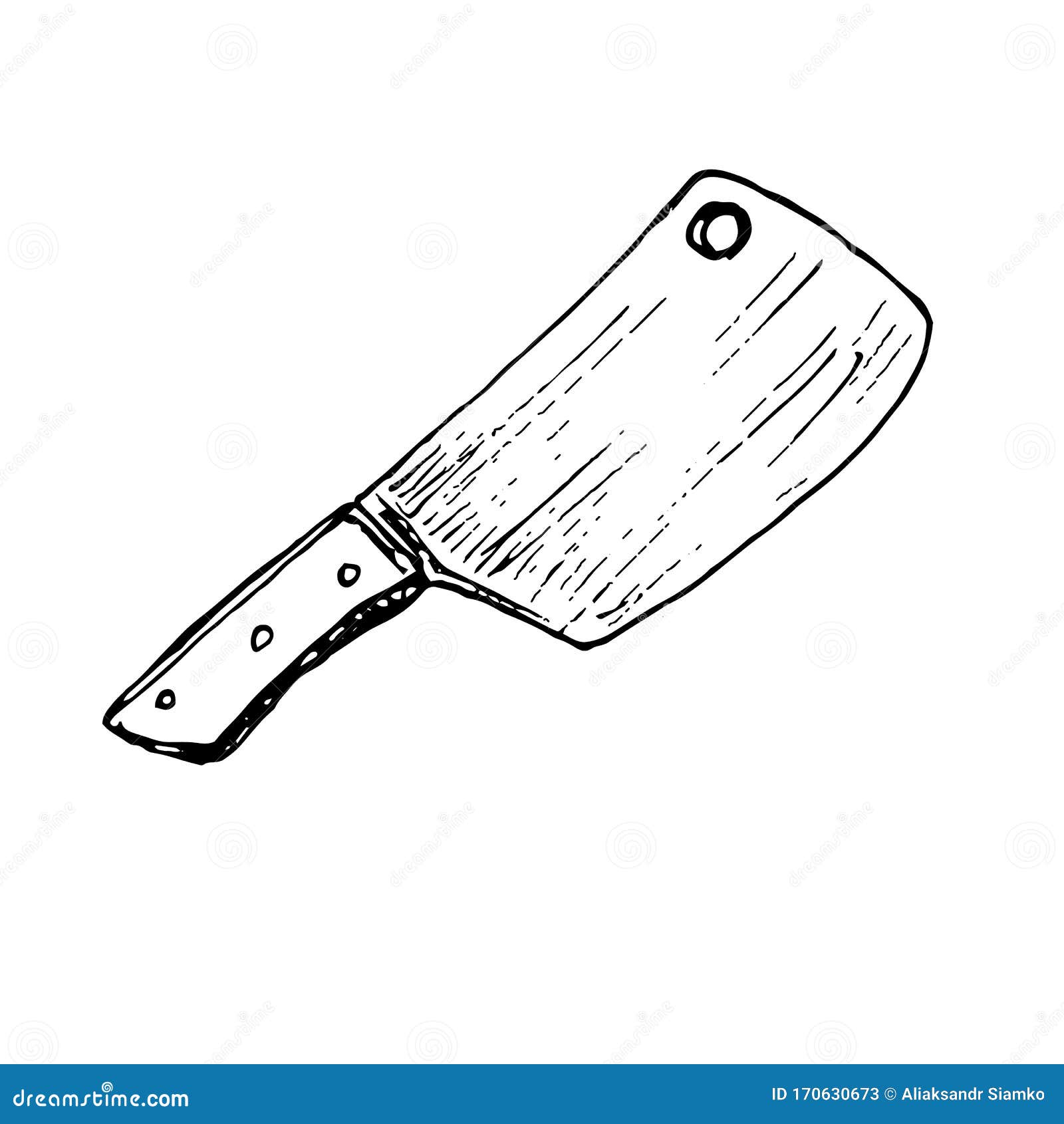 Hand Drawn Kitchen Axe Doodle. Sketch Style Icon. Decoration Element ...