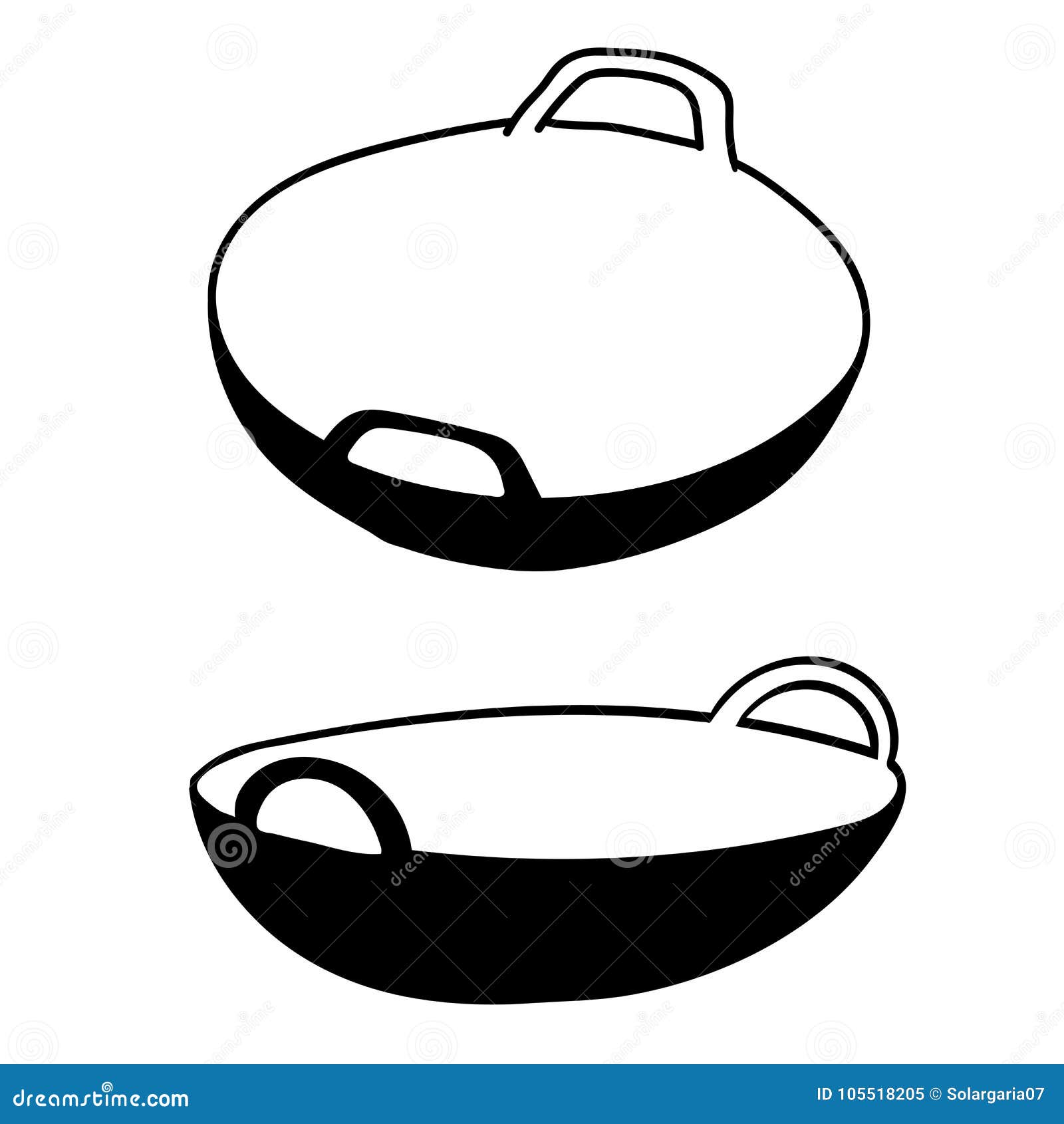 Hand Drawn Kitchen Pan-Vector Illustration Stock Vector - Illustration ...