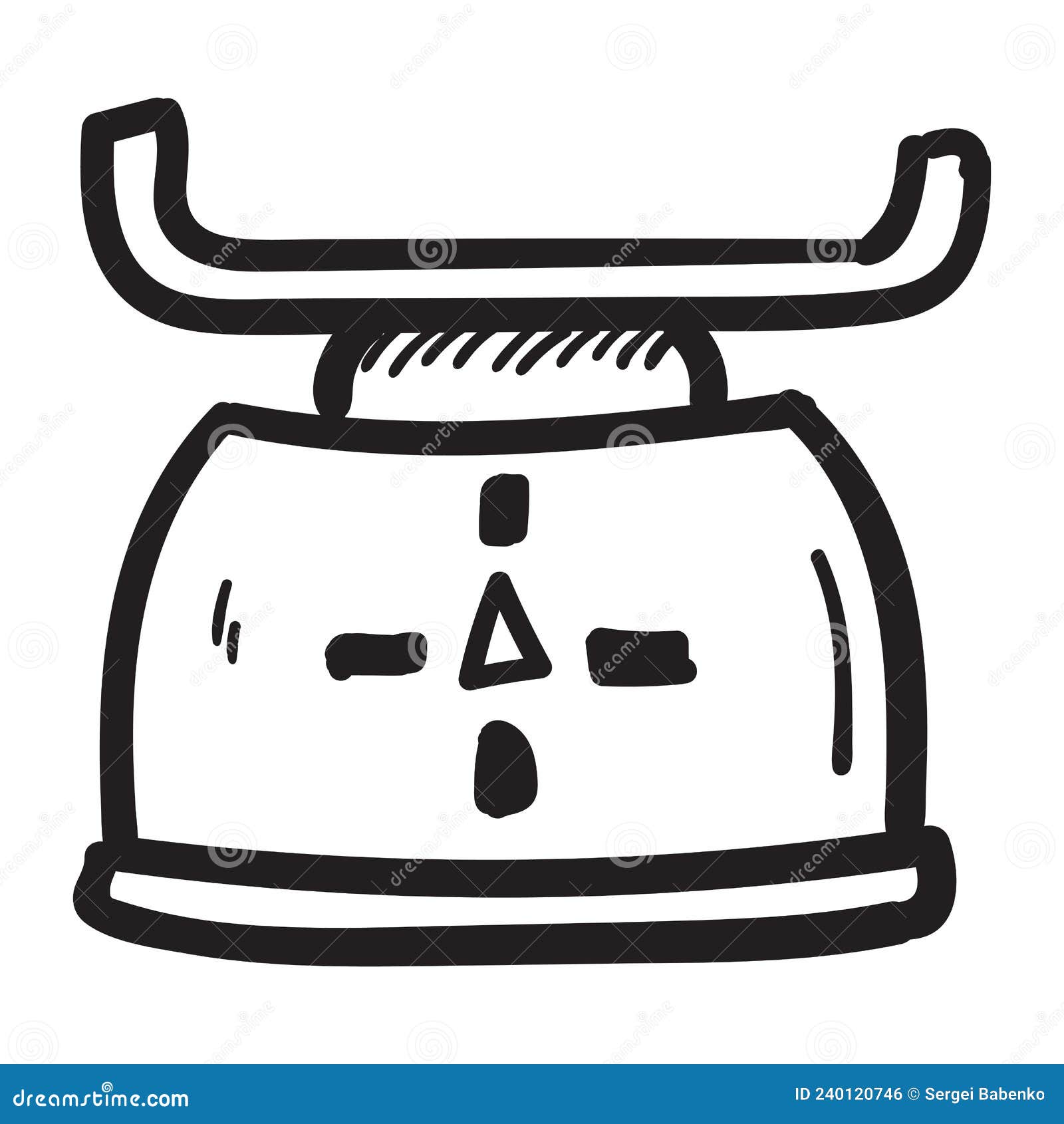 Hand Drawn Kitchen Scales Icon in Doodle Style Isolated Stock Vector ...