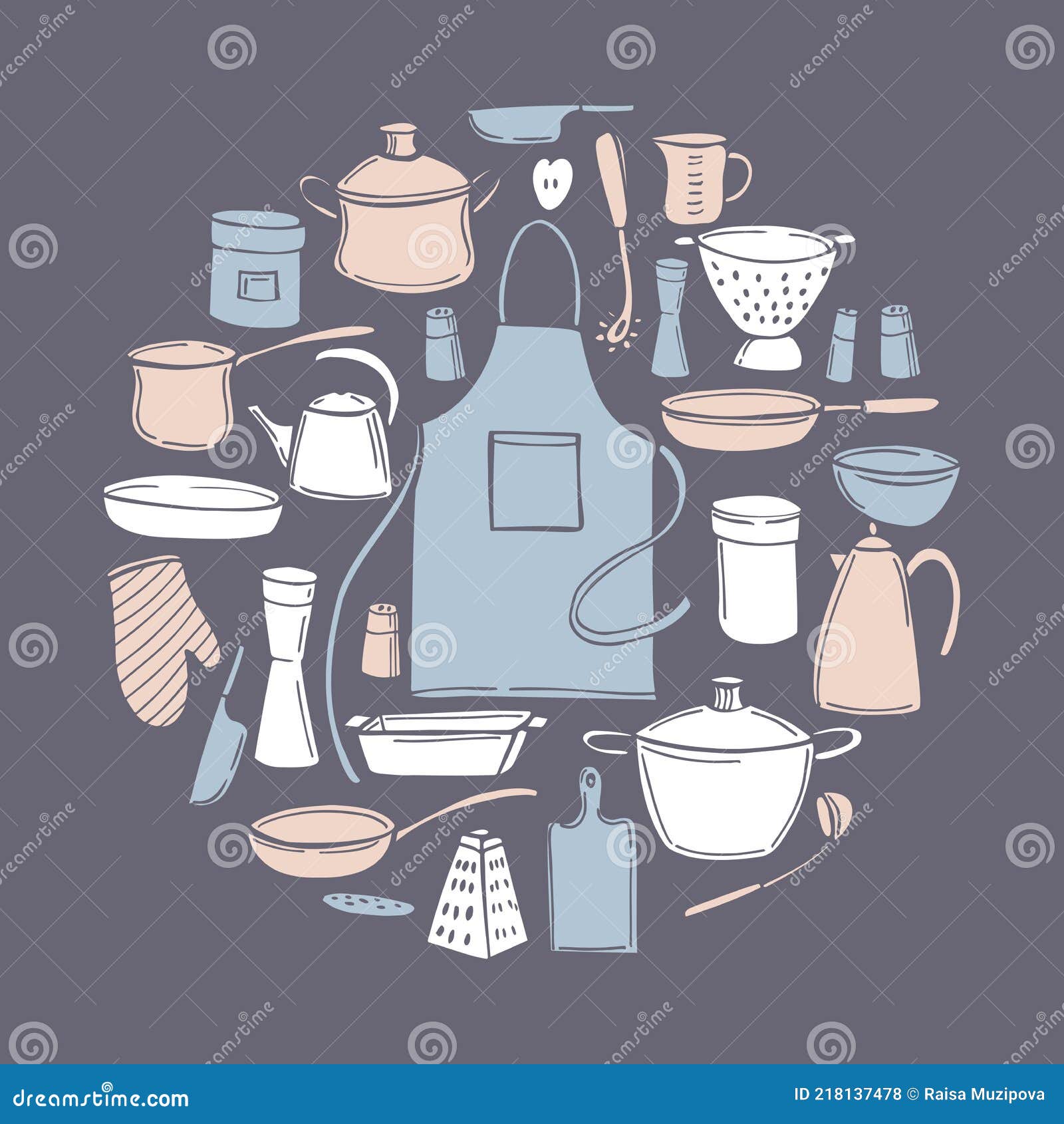 Kitchenware. Vector Illustration Stock Vector - Illustration of metal ...