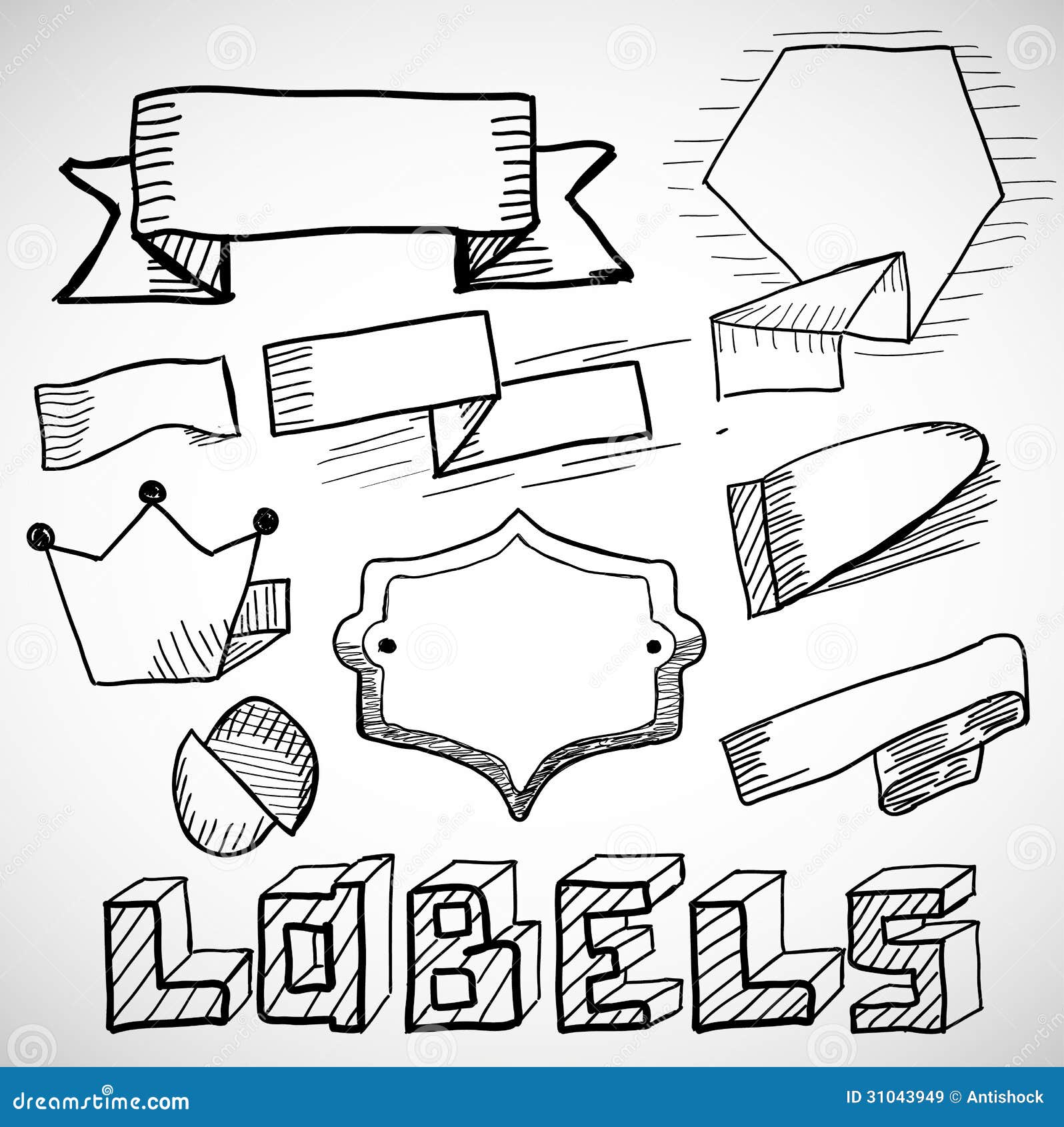 Hand Drawn Doodles Label Design Elements Stock Illustrations – 1,504 ...