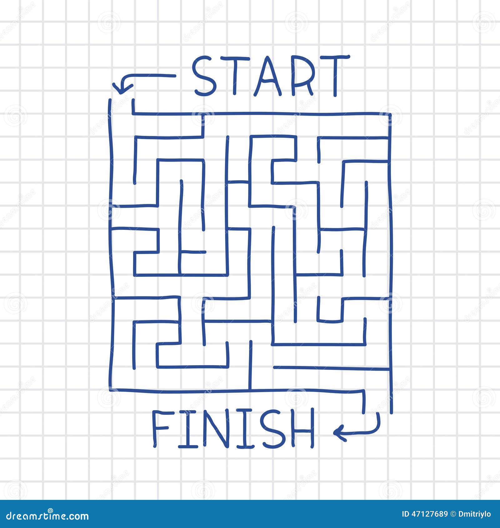 Hand Drawn Labyrinth in Notepad Vector Stock Vector - Illustration of ...