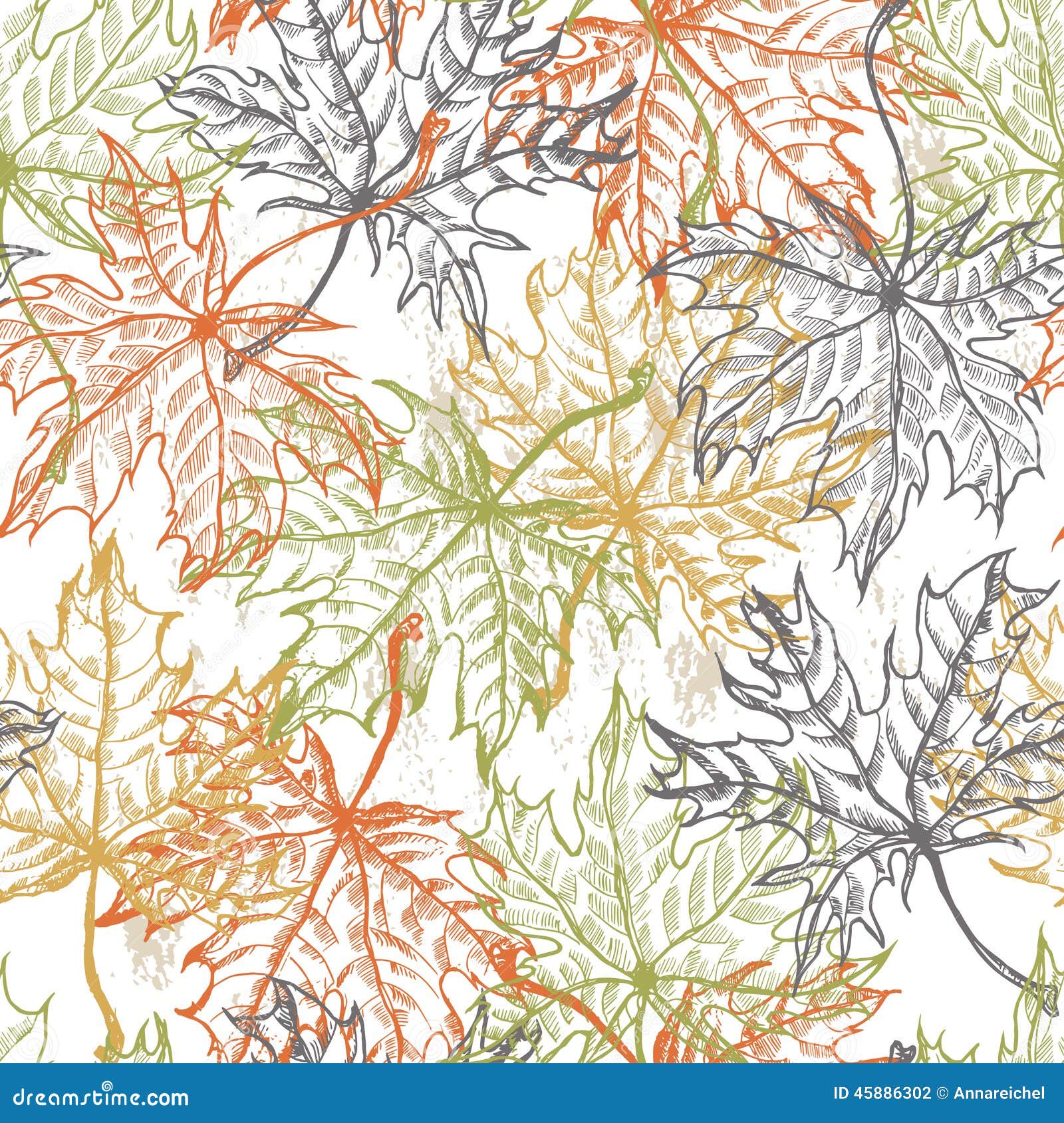 Hand Drawn Lace Maple Leaves Seamless Pattern Stock Vector ...