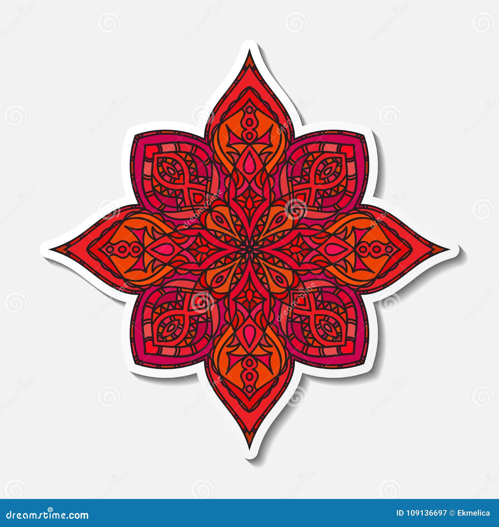 Hand Drawn Decorative Mandala Stock Vector - Illustration of octagon ...