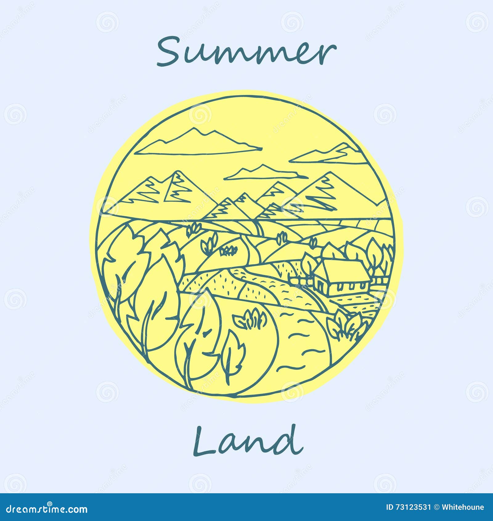 Hand drawn land stock vector. Illustration of life, stamp - 73123531