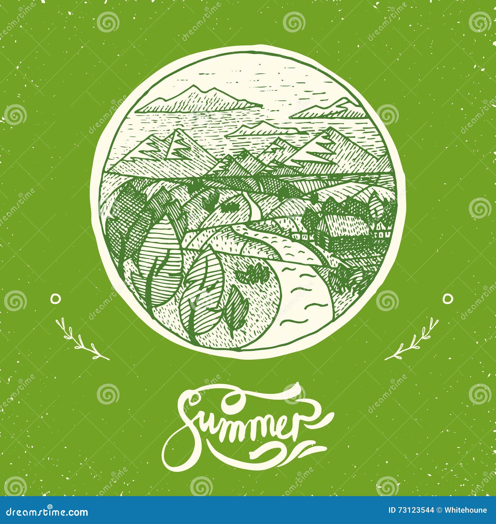 Hand drawn land stock vector. Illustration of miniature - 73123544