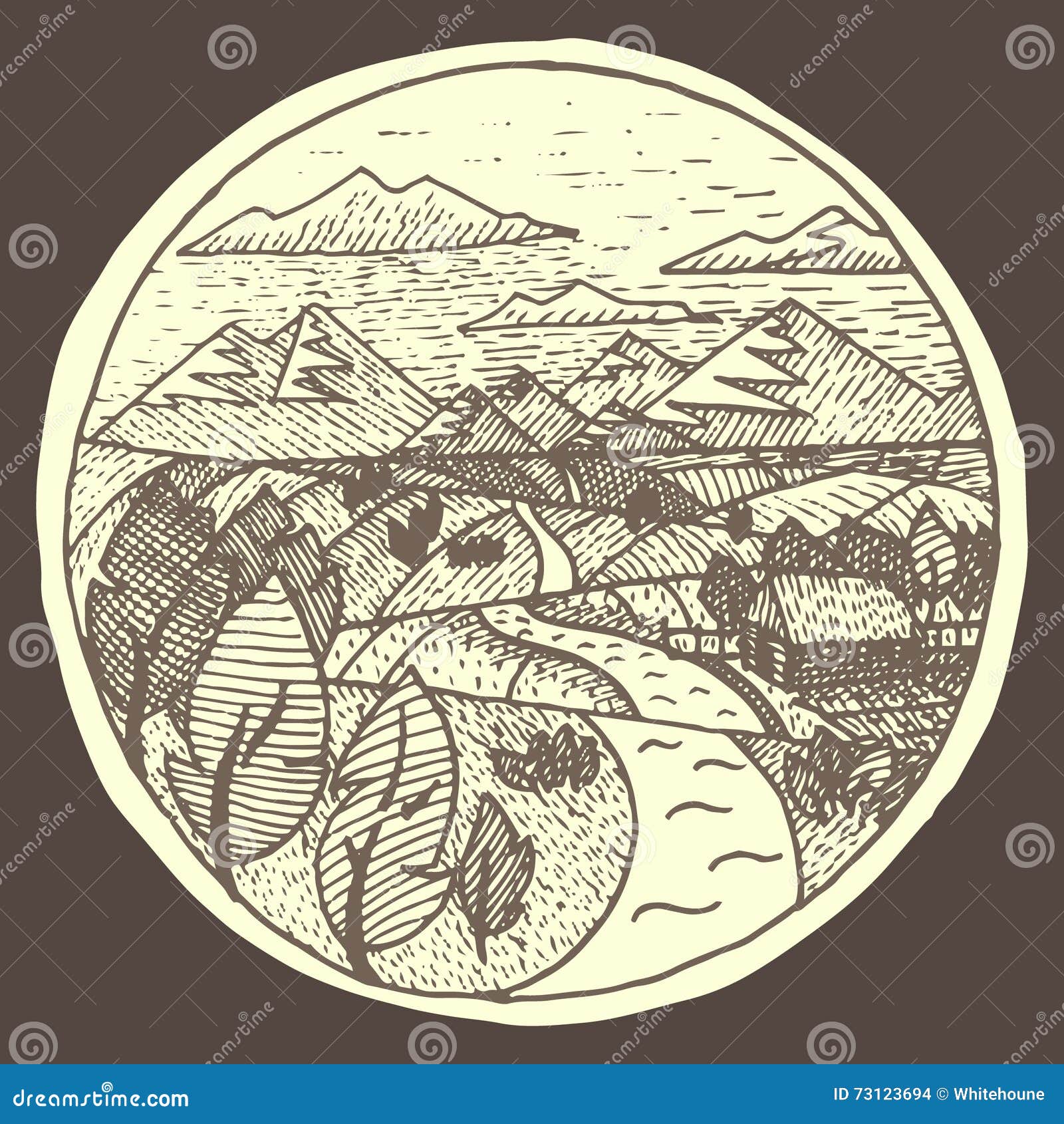 Hand drawn land stock vector. Illustration of original - 73123694