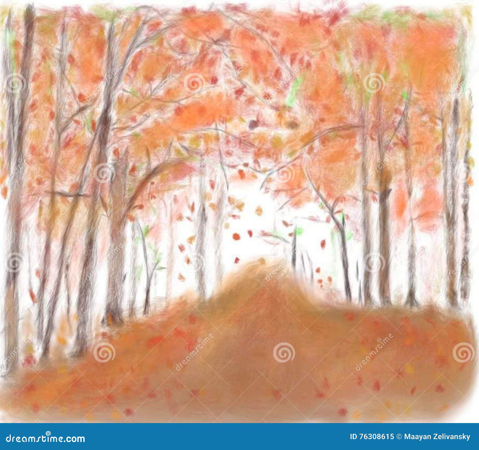Hand Drawn Landscape Illustration Stock Illustration - Illustration of ...