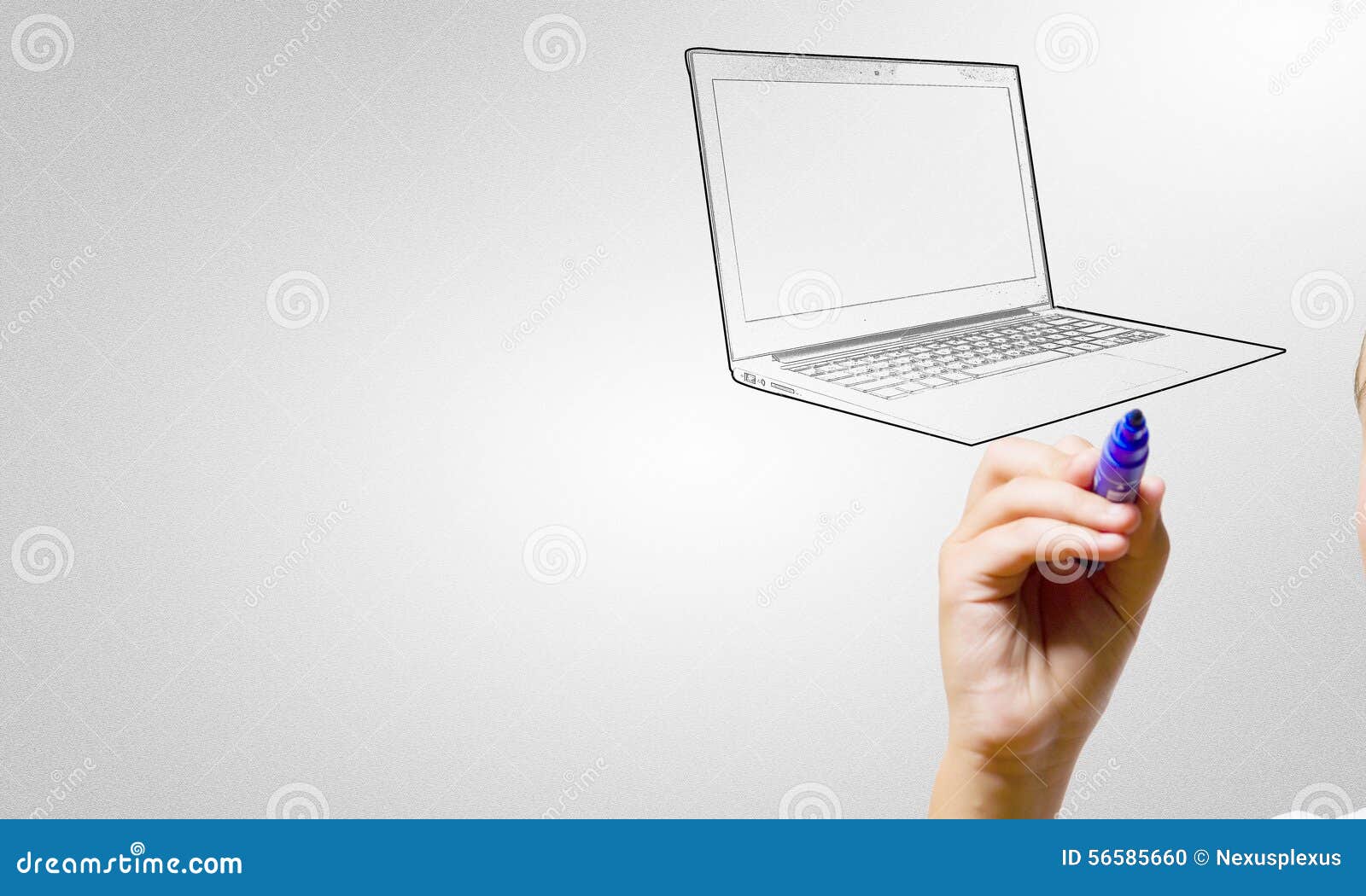 Hand drawn laptop stock photo. Image of life, computer - 56585660