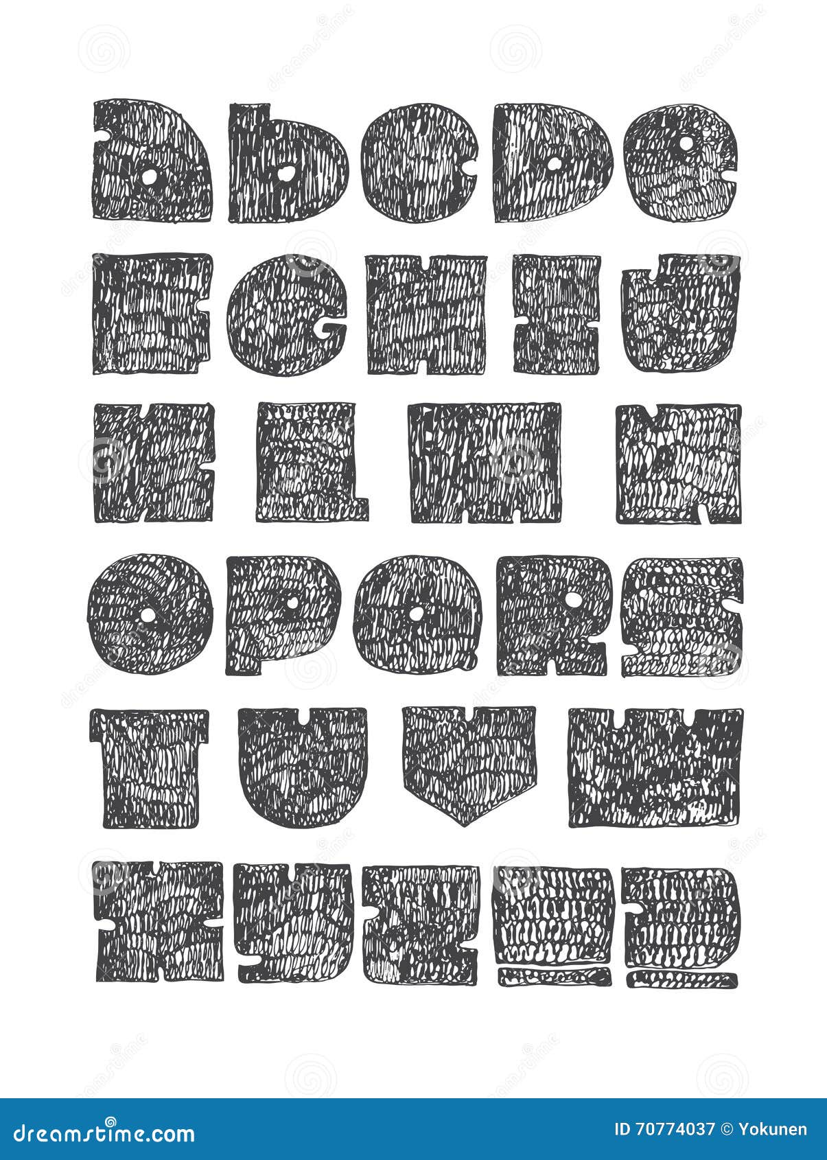 Hand Drawn Large Letters from a To Z, with Punctuation Marks. Perfect ...