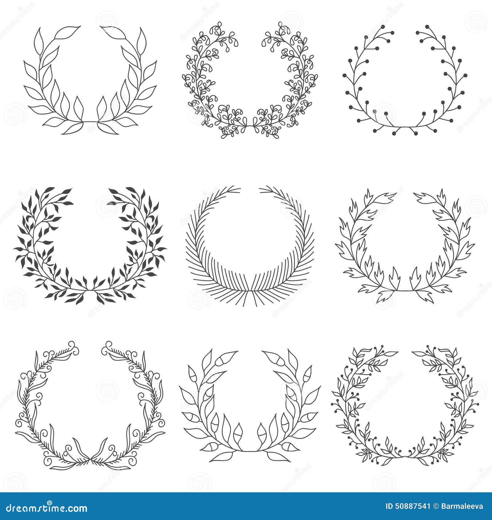 Hand Drawn Laurels Stock Vector - Image: 50887541
