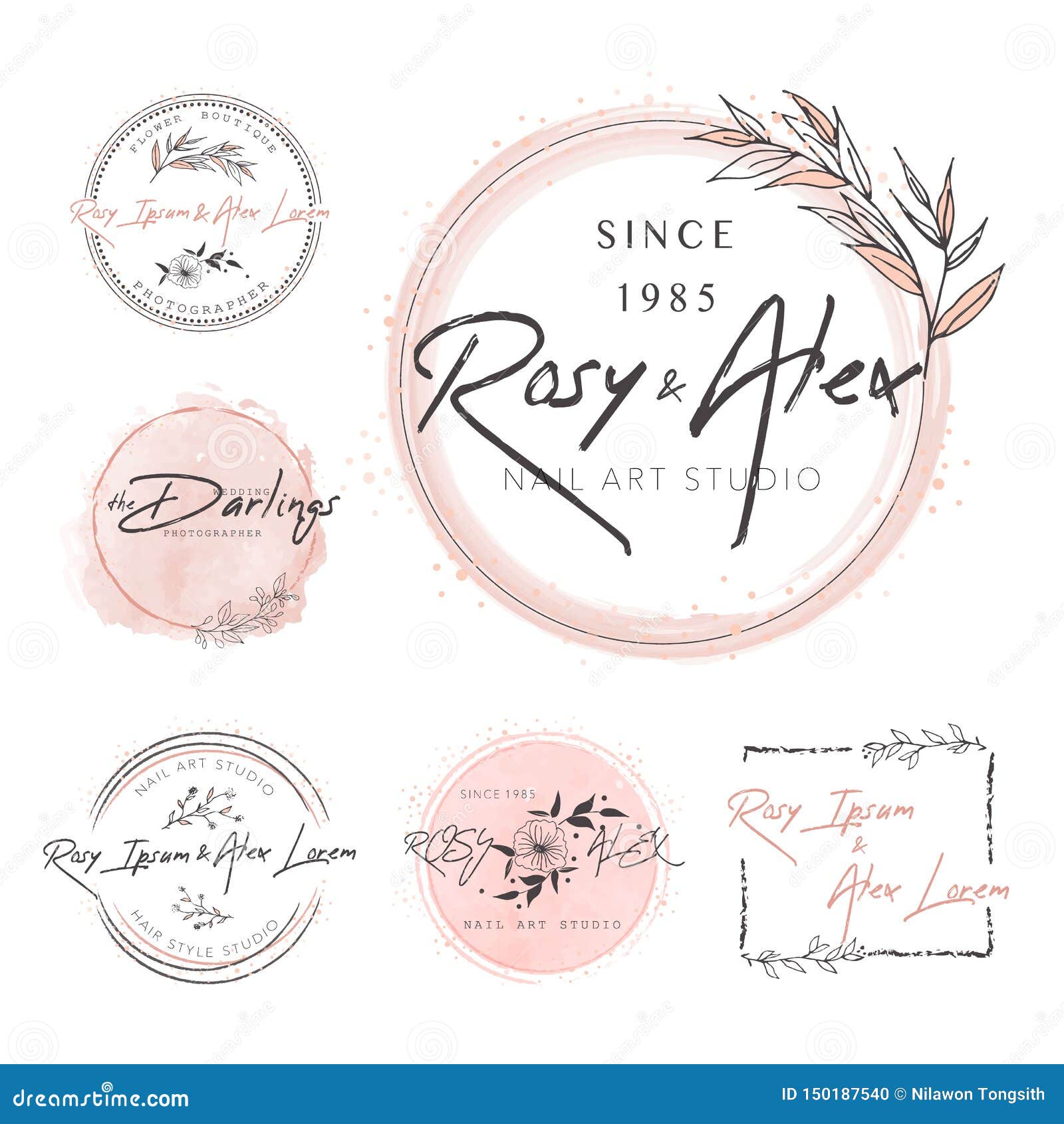 Hand Drawn Leaf Wreath Logo Design Stock Vector - Illustration of ...