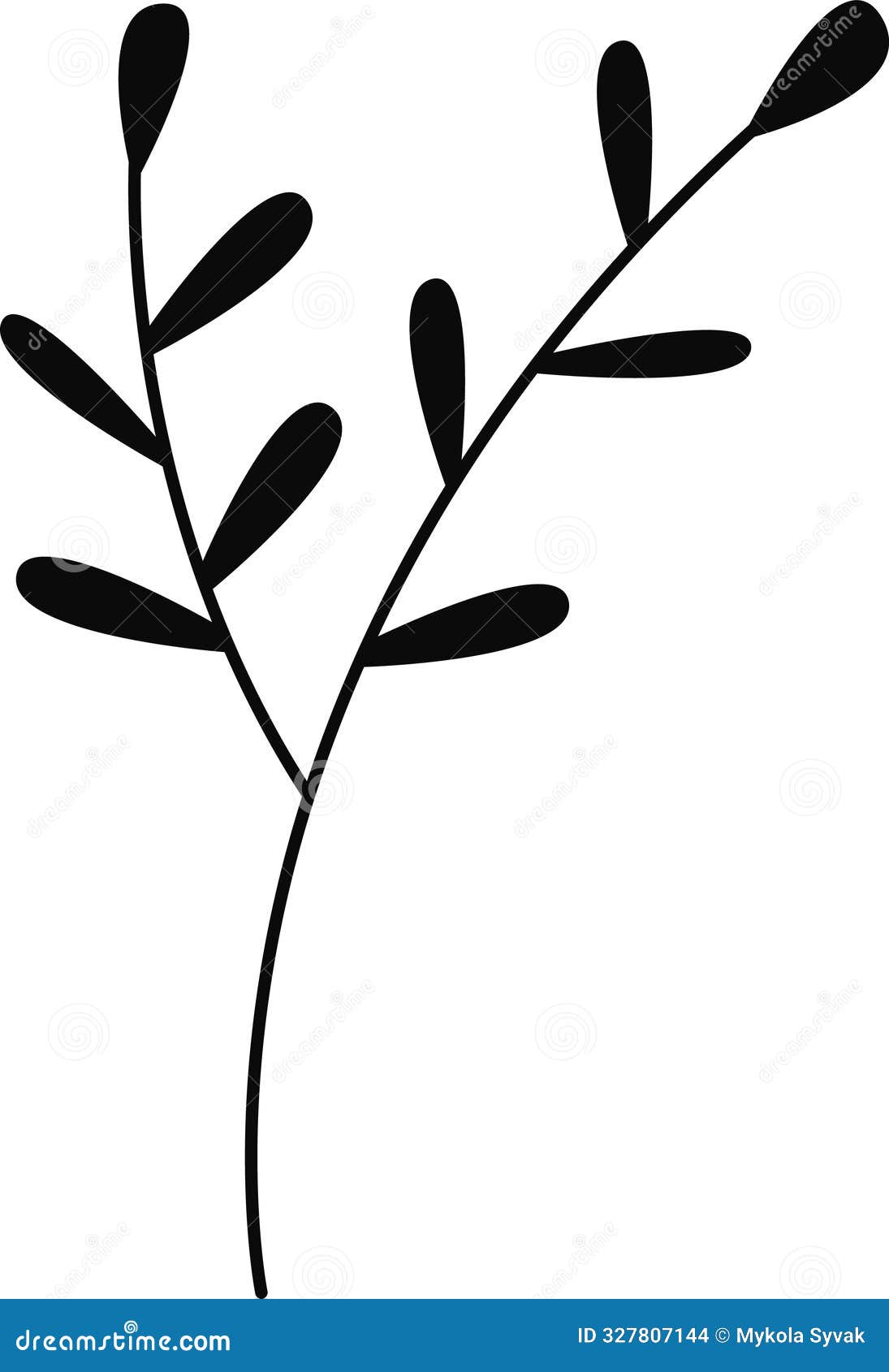 Hand Drawn Leaves Branch stock vector. Illustration of element - 327807144