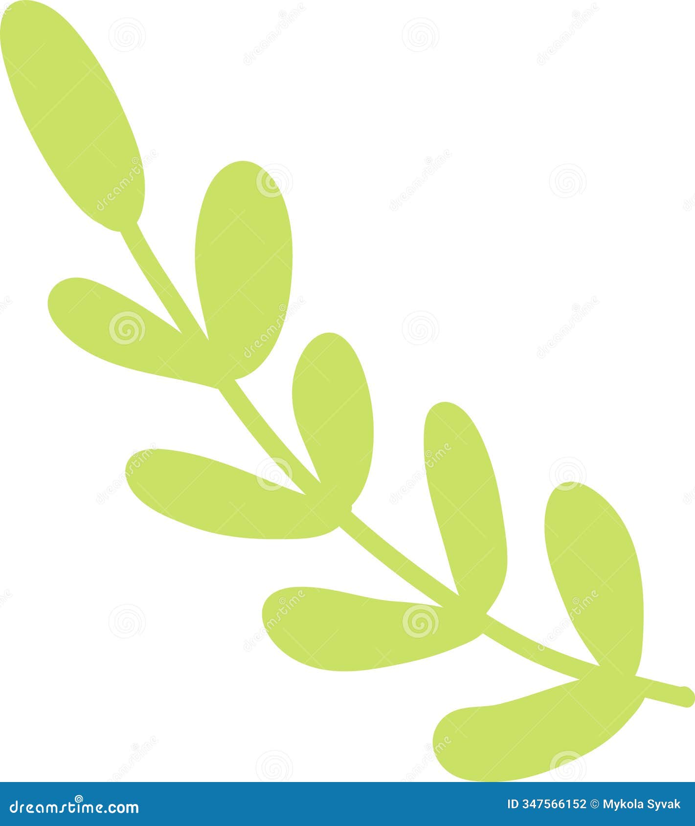 Hand Drawn Leaves Branch stock vector. Illustration of drawn - 347566152