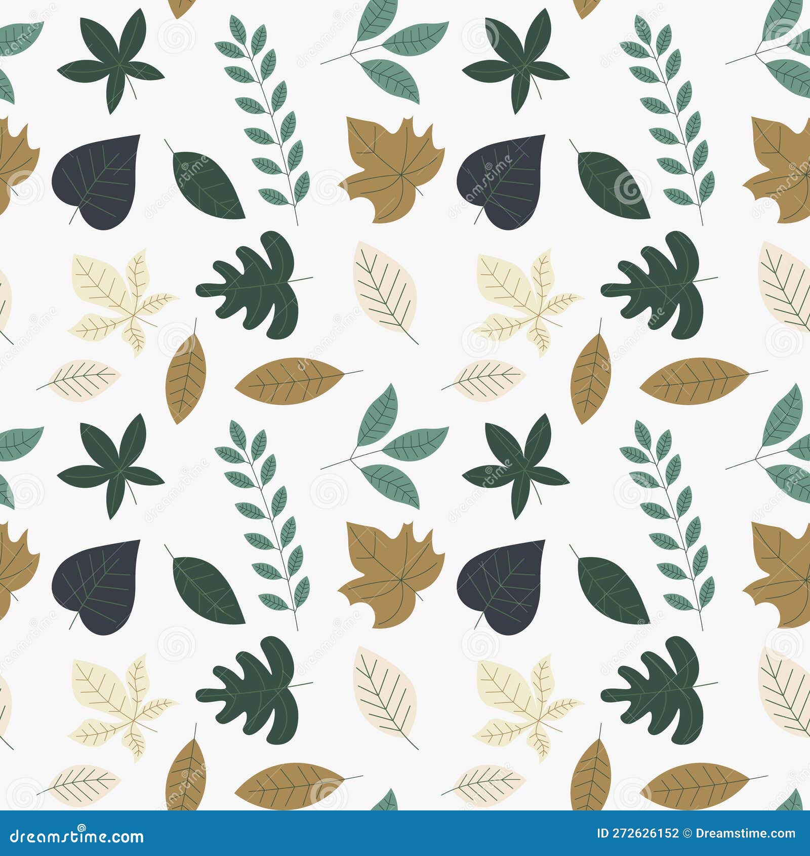 Hand drawn leaves pattern. stock vector. Illustration of background ...