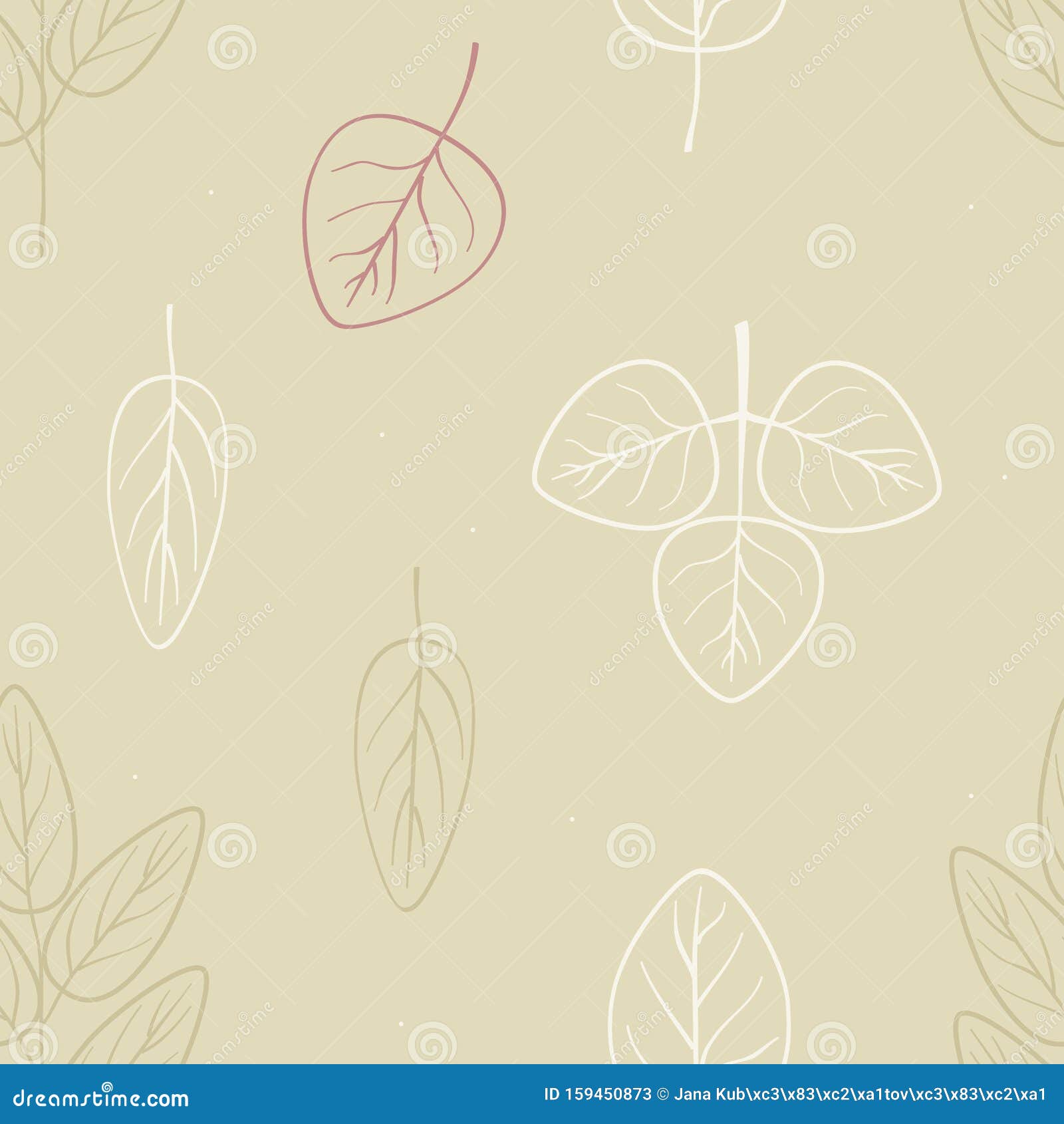 Hand Drawn Leaves Background Stock Vector - Illustration of hand ...