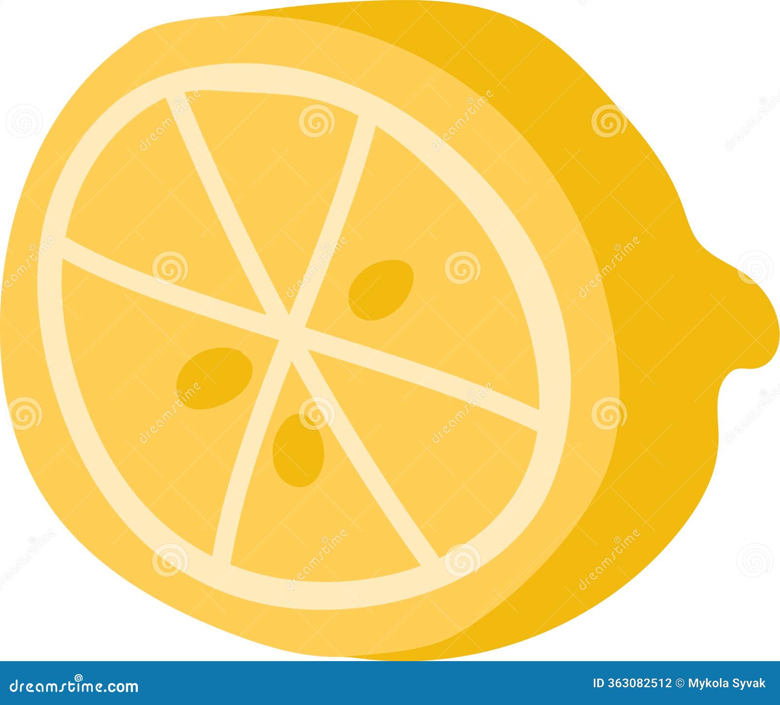 Hand Drawn Lemon Half stock illustration. Illustration of black - 363082512
