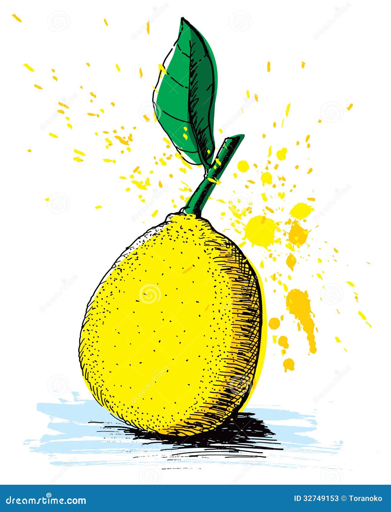 Hand drawn lemon stock vector. Illustration of lemon - 32749153