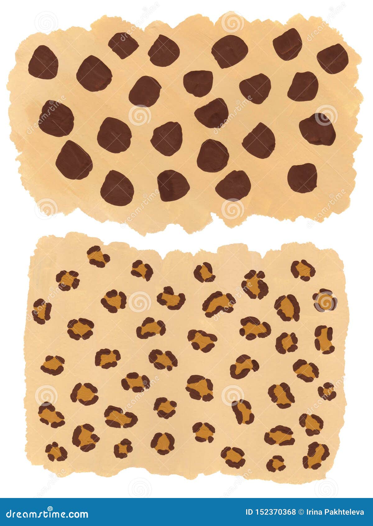 Hand Drawn Leopard and Cheetah Pattern Stock Illustration ...