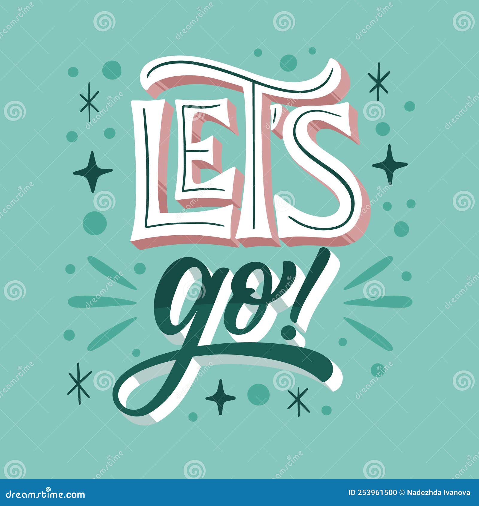 Hand Drawn Lets Go Vector Illustration Stock Vector - Illustration of ...