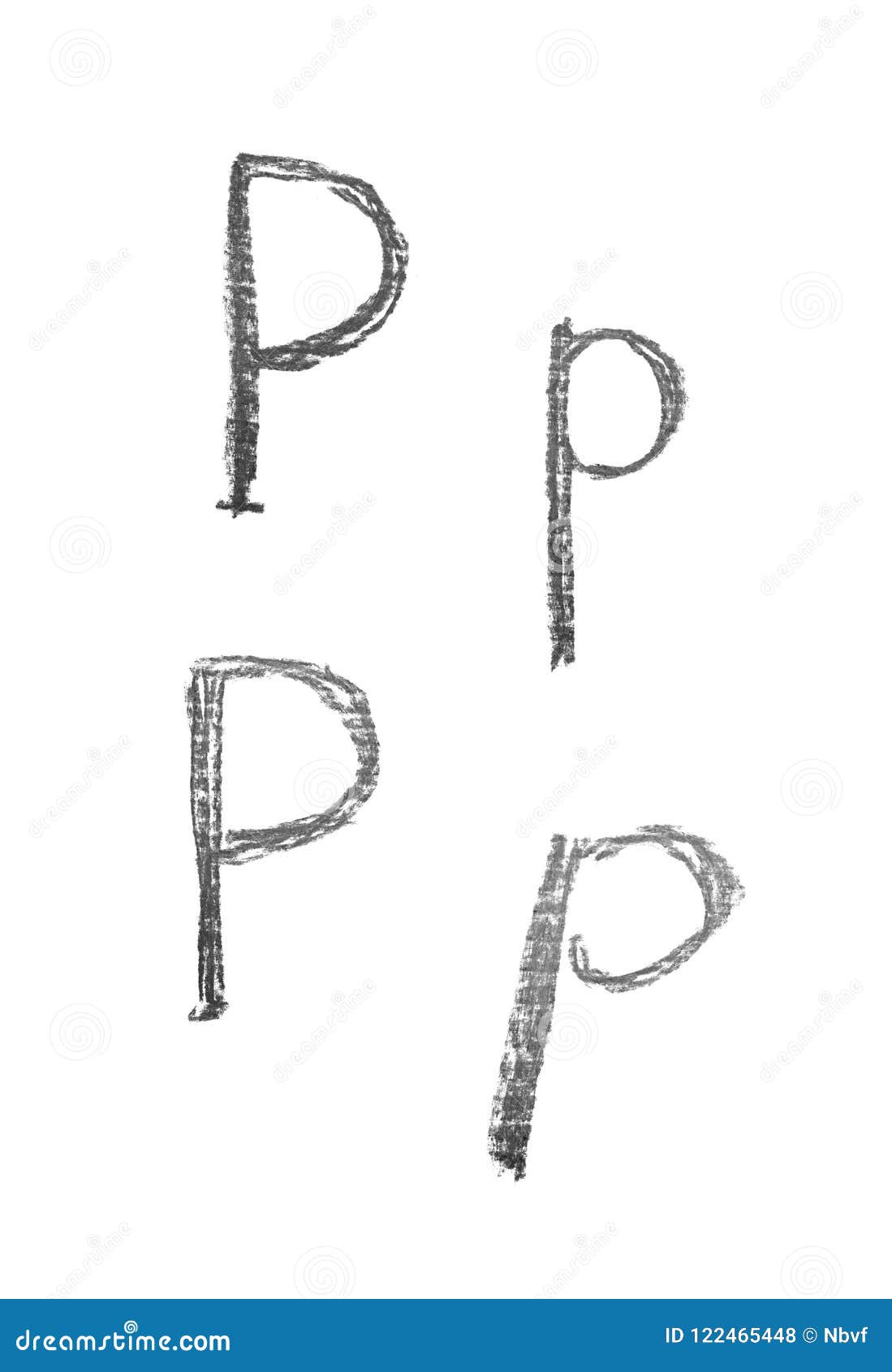 Hand Drawn Letter Set Isolated Stock Photo - Image of drawing ...