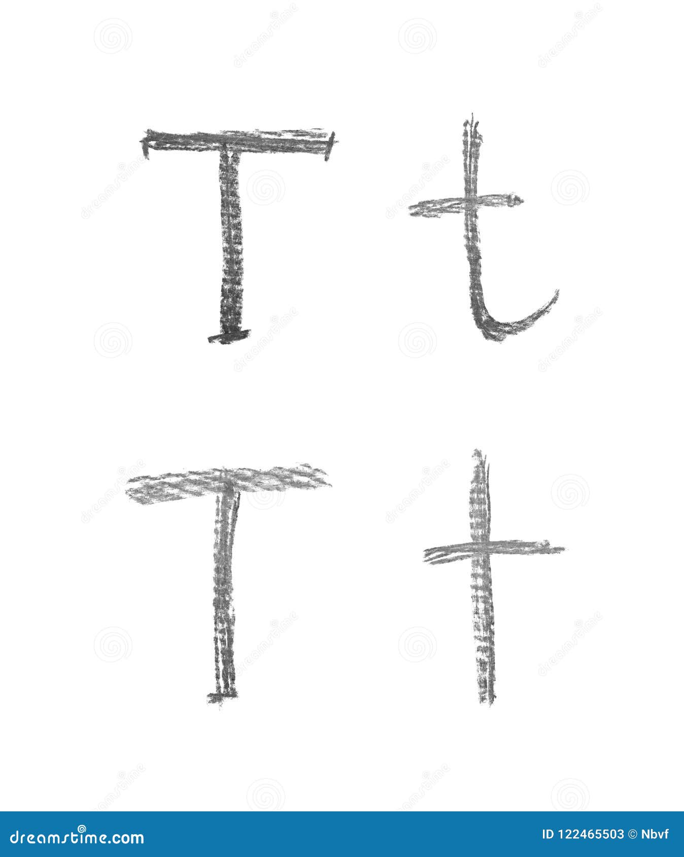 Hand Drawn Letter Set Isolated Stock Image - Image of paint, lowercase ...