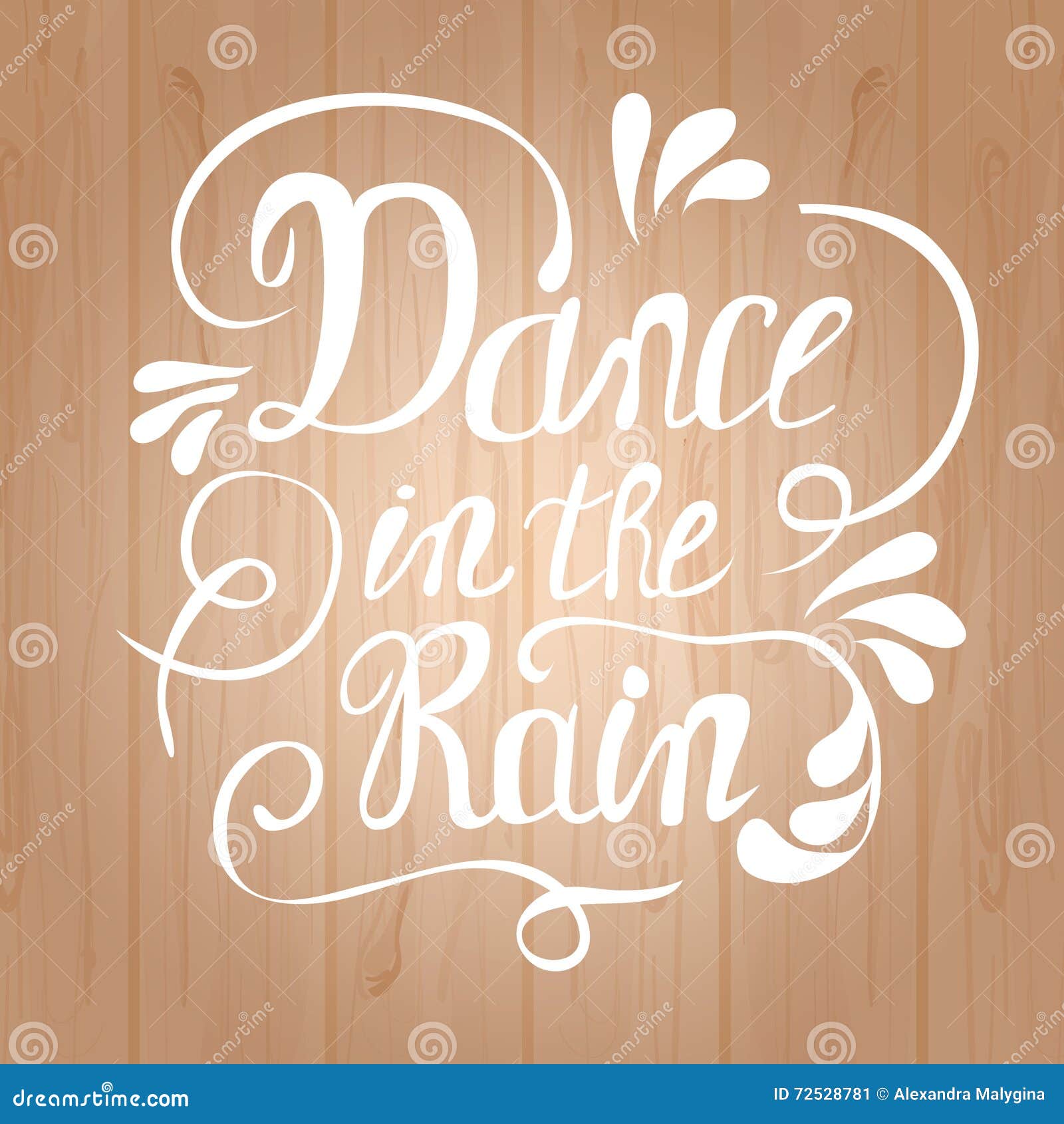 Hand-drawn Lettering Dance in the Rain Stock Vector - Illustration of ...