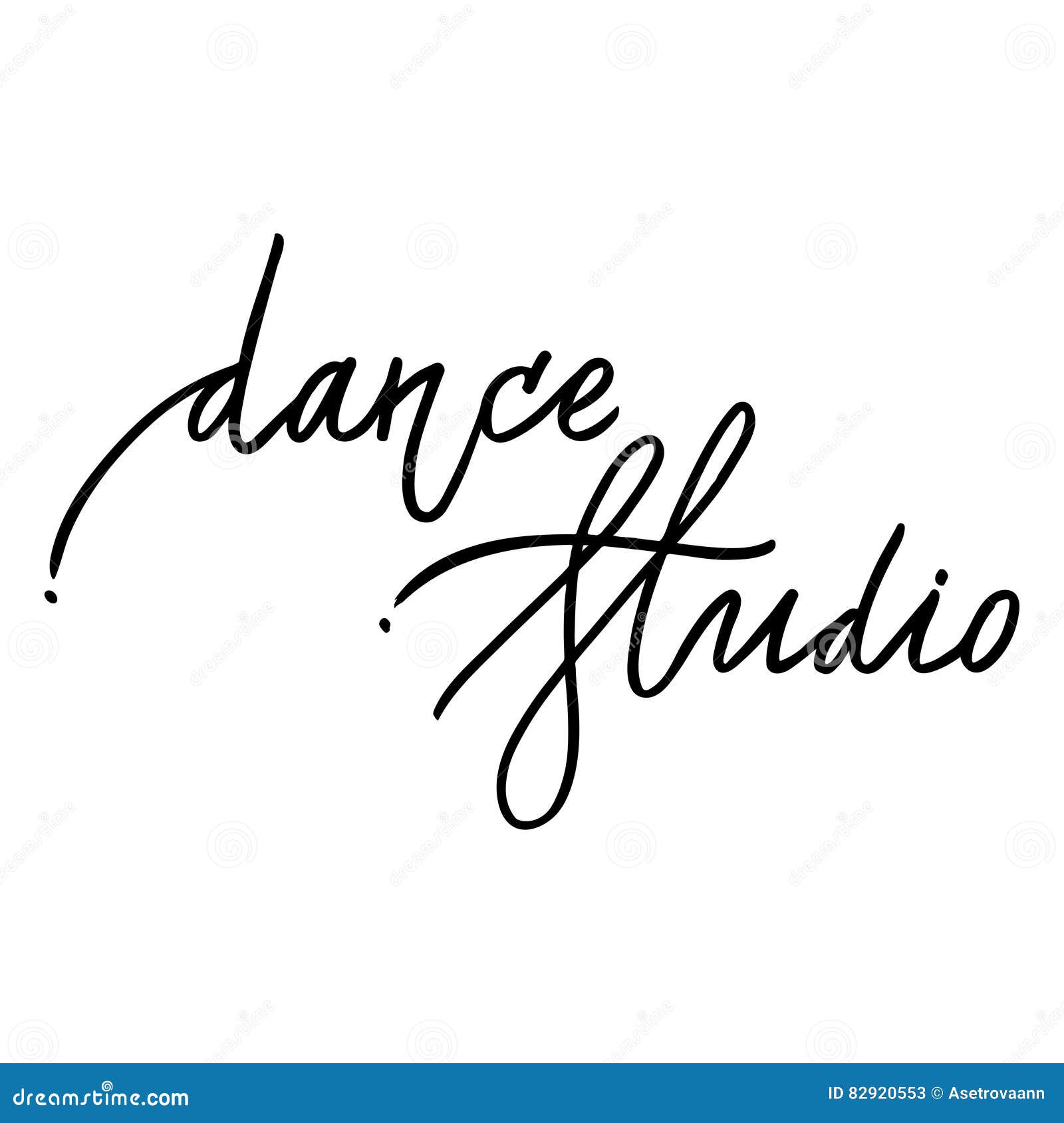 Hand Drawn Lettering. Dance Studio Calligraphy. Vector Illustration ...